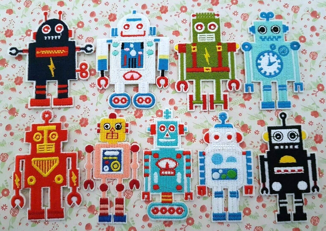 1 X Robots Girls Boys Children Kids Embroidered Patch Sew On/iron on ...