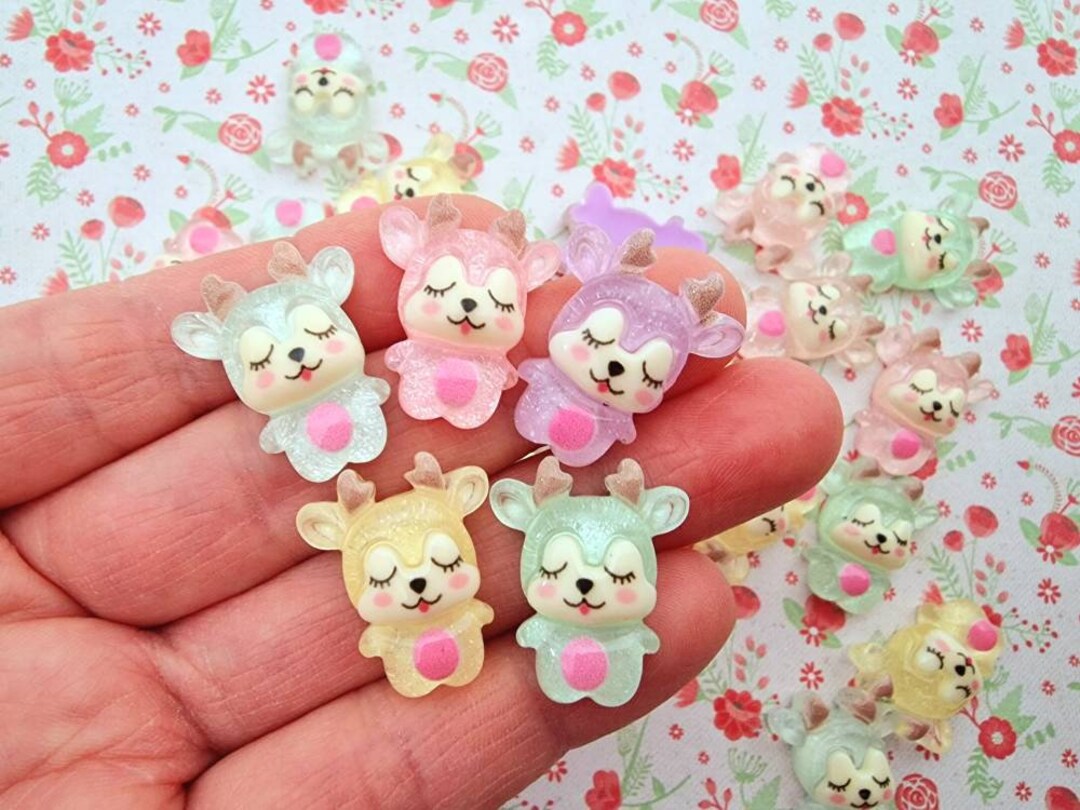 5/10 Assorted Cute Little Baby Deer Flatback Resin Cabochon Decoden ...