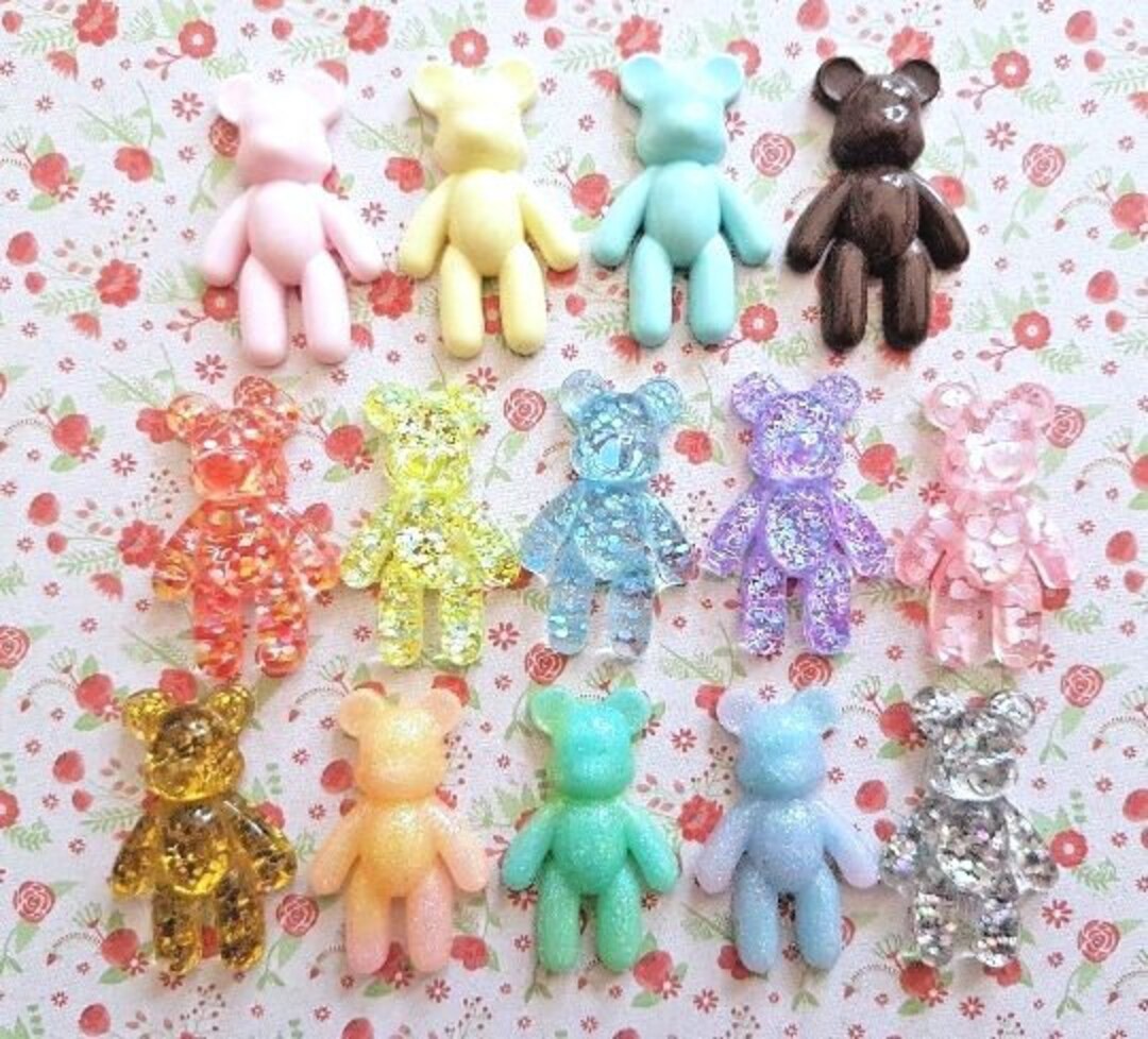 2/4 Large Sparkly Teddy Bear Flatback Resin Embellishment Crafts ...