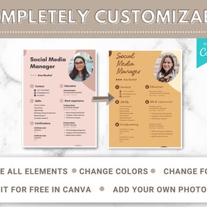 Pink Resume Template Professional Resume Template Modern CV | Etsy