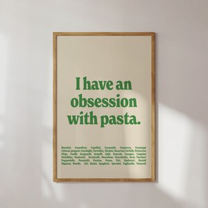 Retro Pasta Quote Poster Retro Mid Century Kitchen Wall Art - Etsy