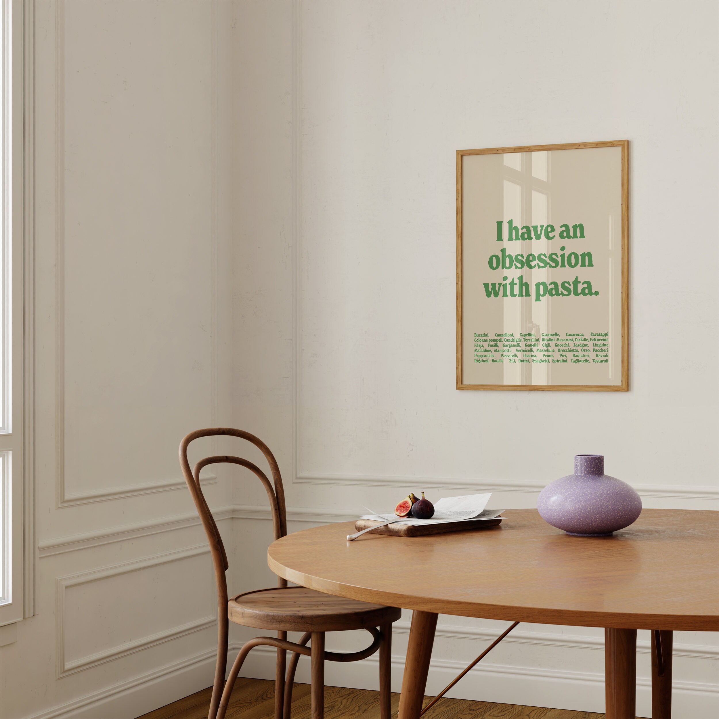 Retro Pasta Quote Poster, Retro Mid Century Kitchen Wall Art, Wall ...