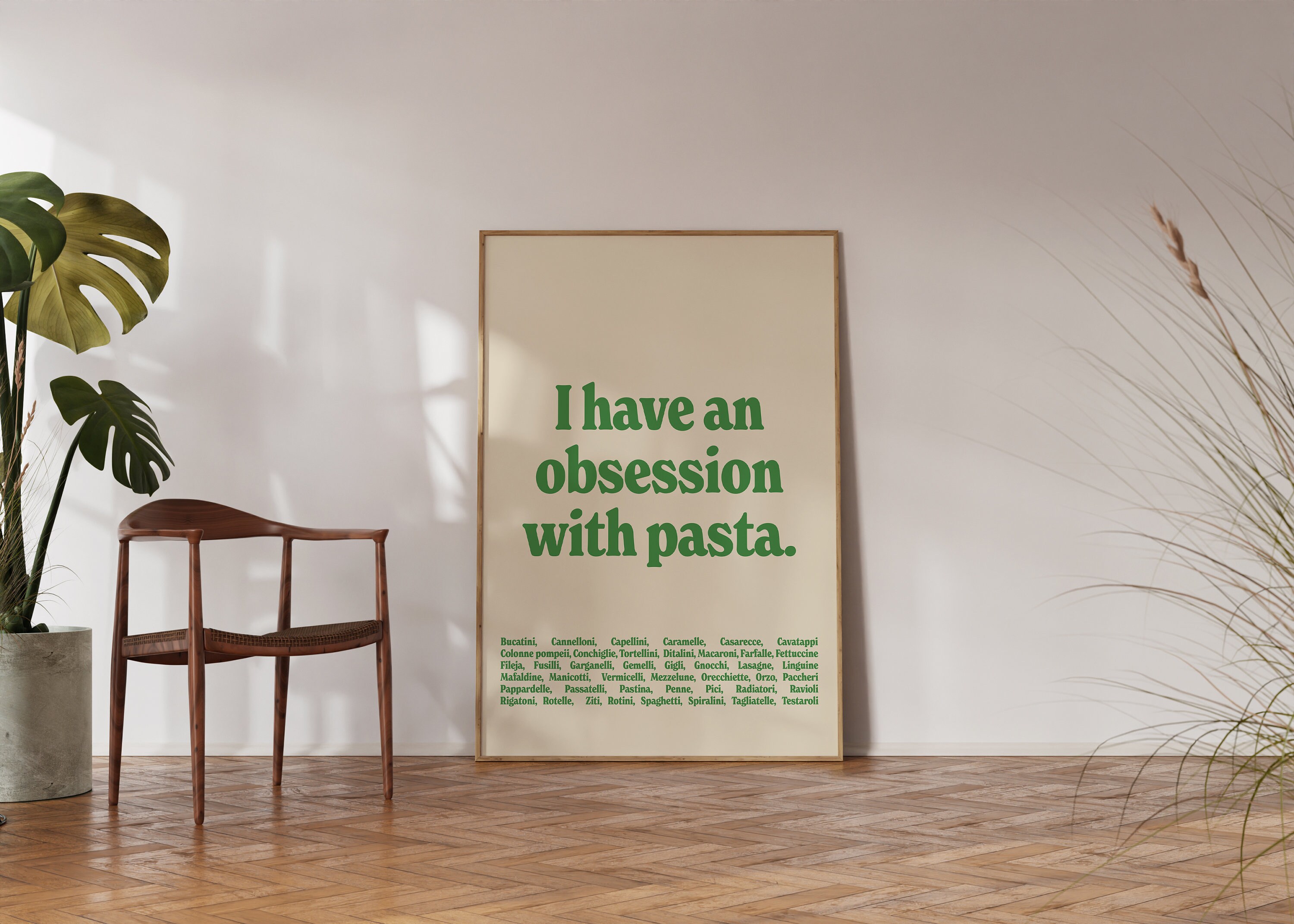 Retro Pasta Quote Poster, Retro Mid Century Kitchen Wall Art, Wall ...
