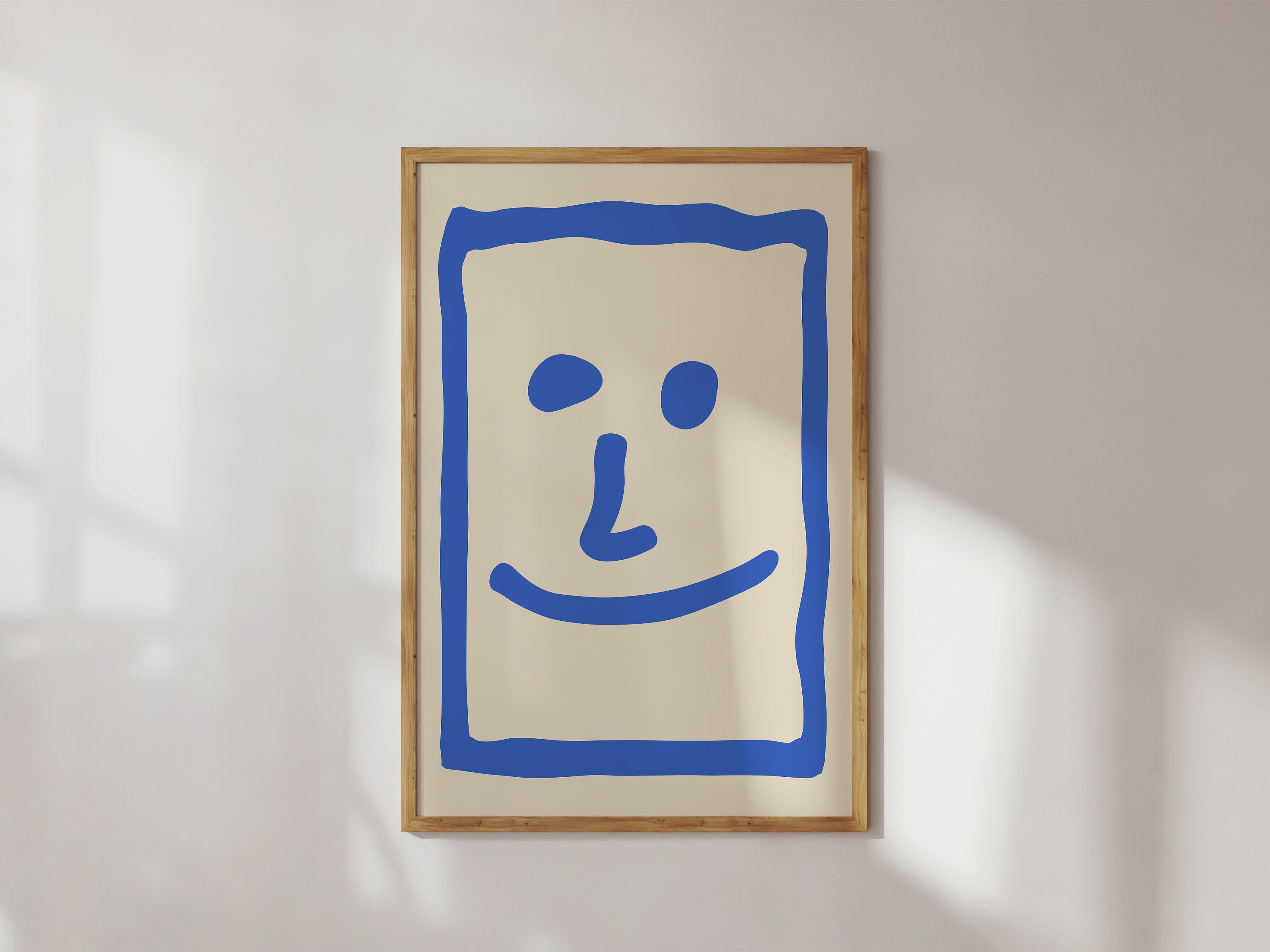 Smiley Face Printable Poster Abstract Wall Decor Happy Art - Etsy