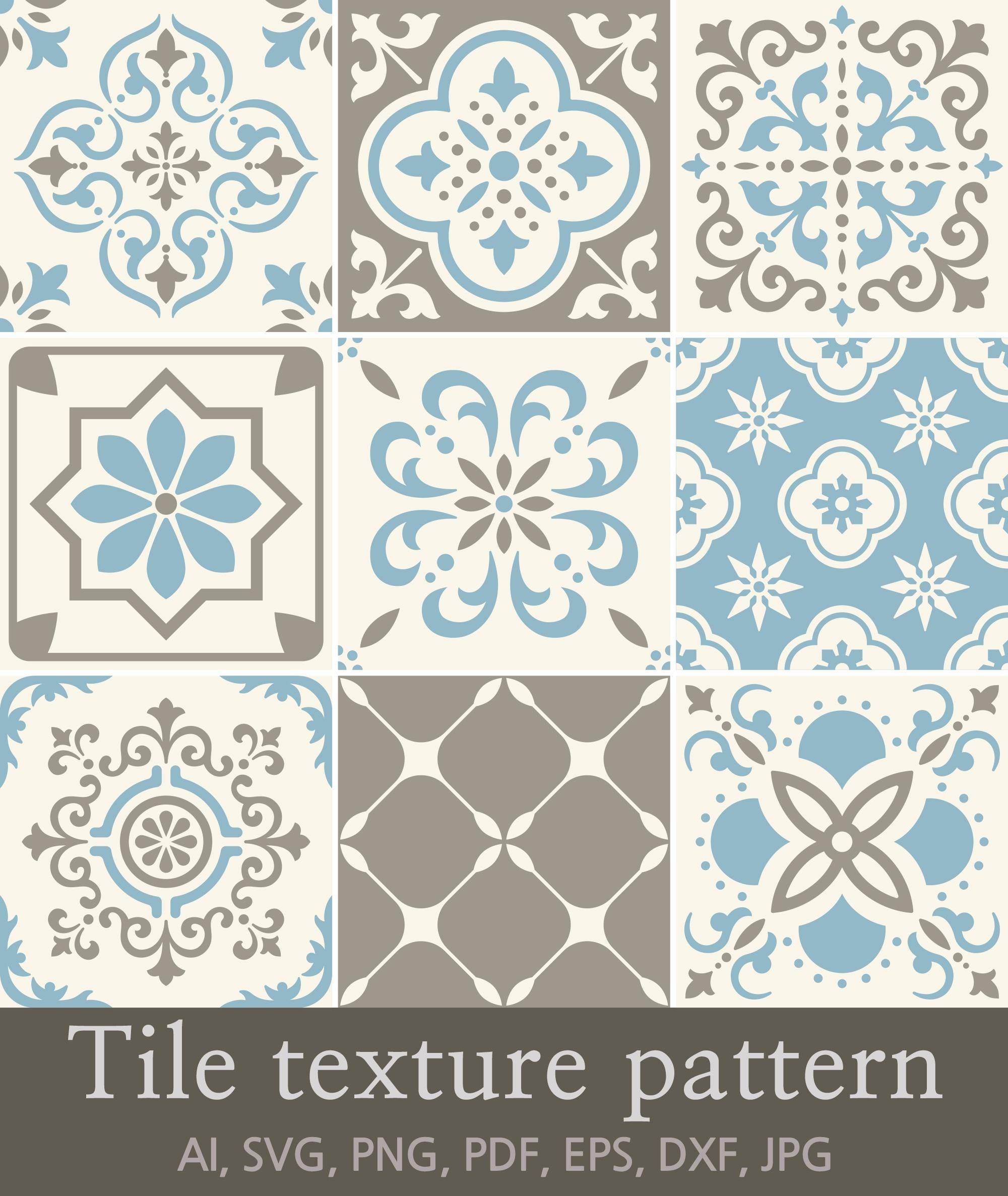 Vintage Mediterranean Tile Pattern SVG 11 – 9 Vintage Floral ...