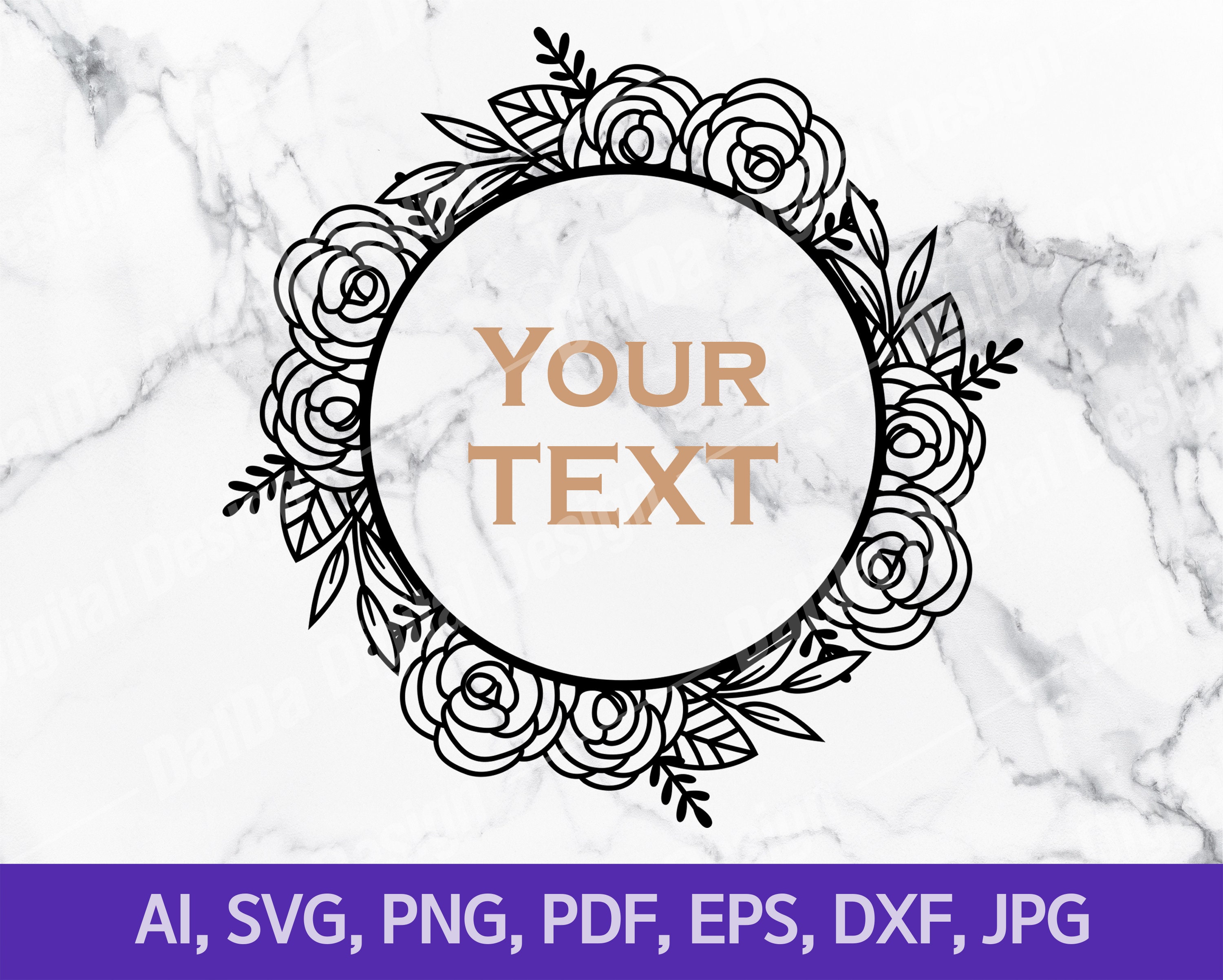 Floral Frame SVG, Floral Frame Cut File, Flower Frame Svg,floral Border ...