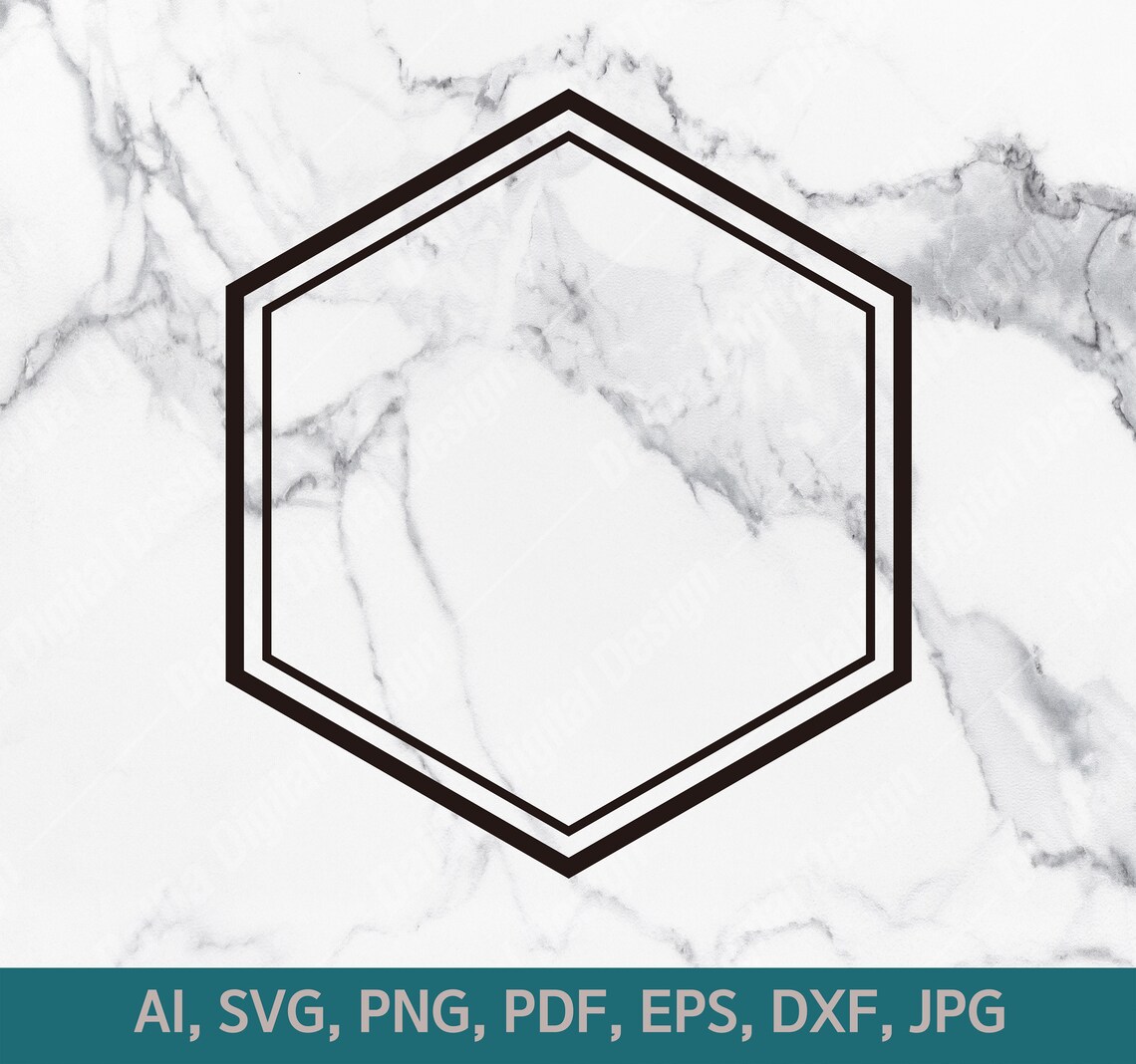 Hexagonal Frame Svg, Digital Download, Hexagonal Print, Square Frame ...
