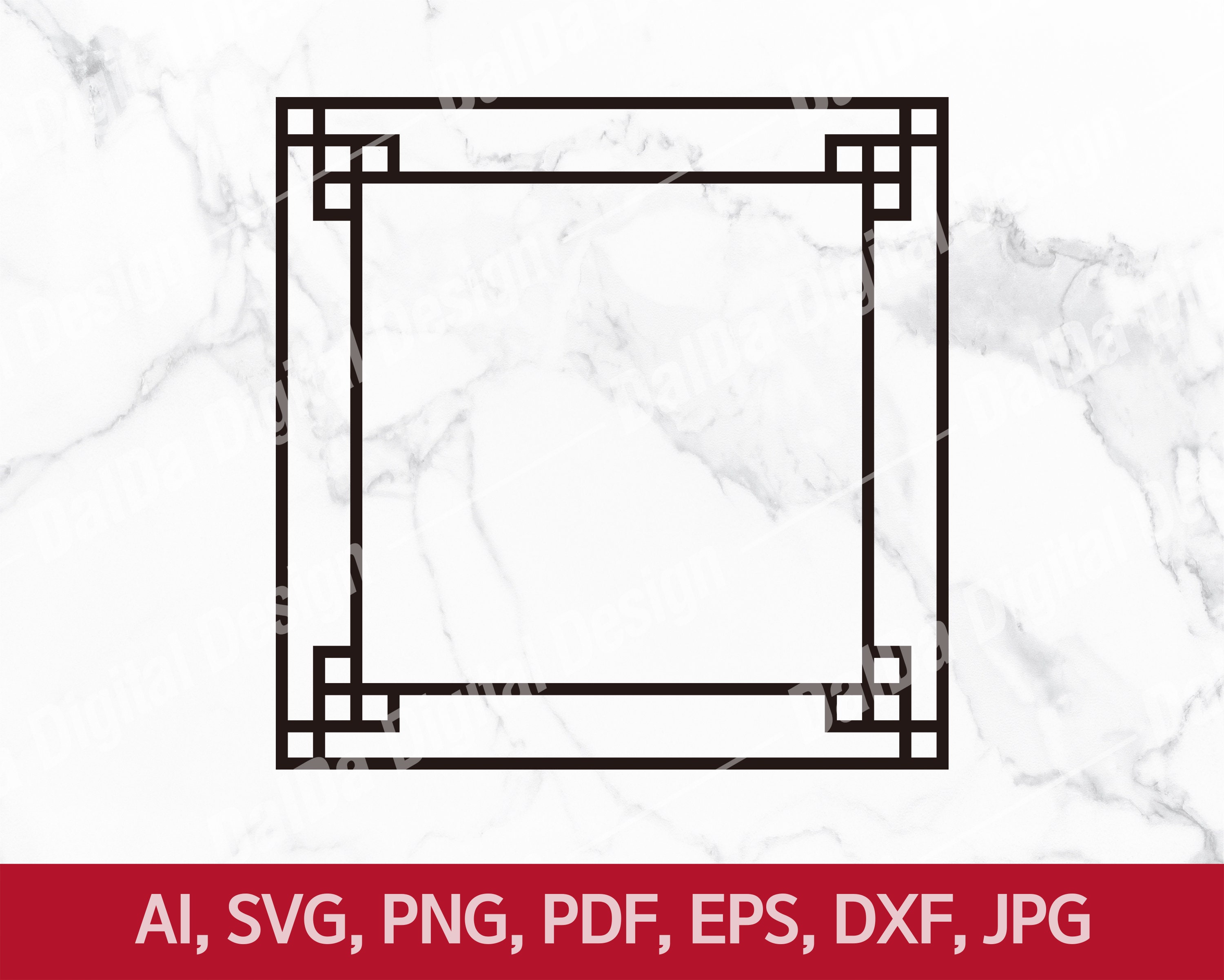 Korean Traditional Frame Svg,digital Download,square Frame,traditional ...