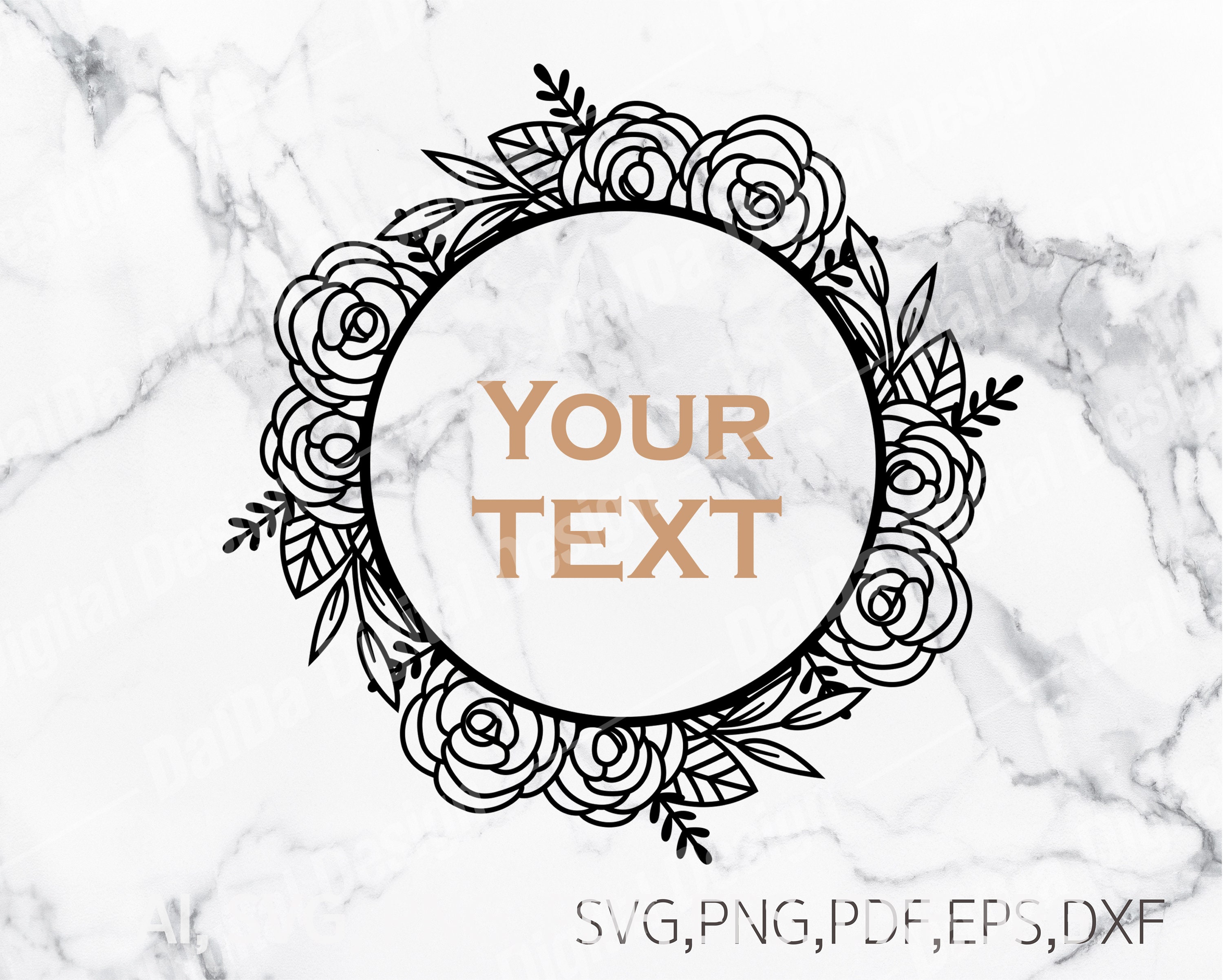 Floral Frame SVG, Floral Frame Cut File, Flower Frame Svg,floral Border ...