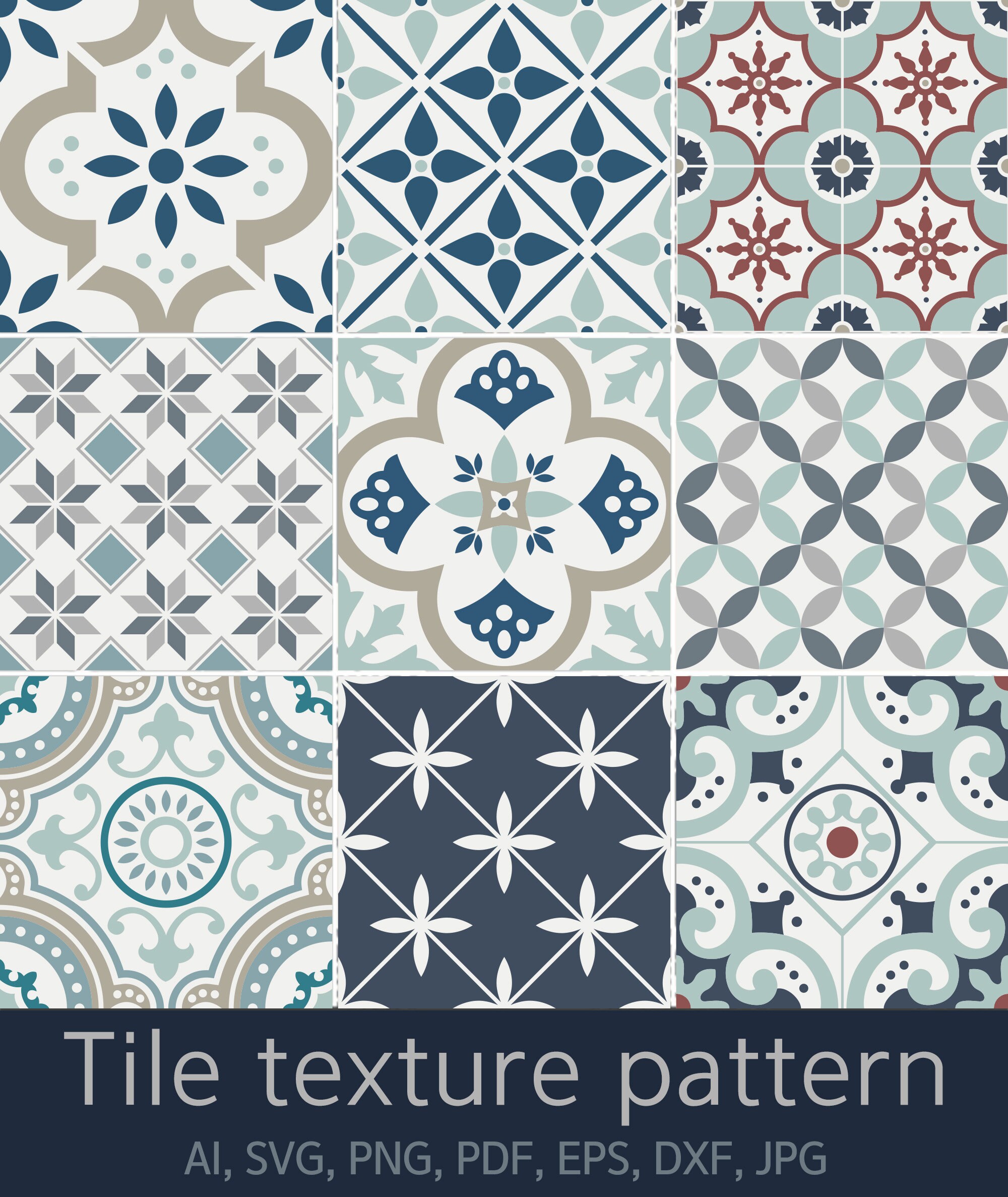 Tile Textured Svg Bundle 3 Digital Download Vintage - Etsy