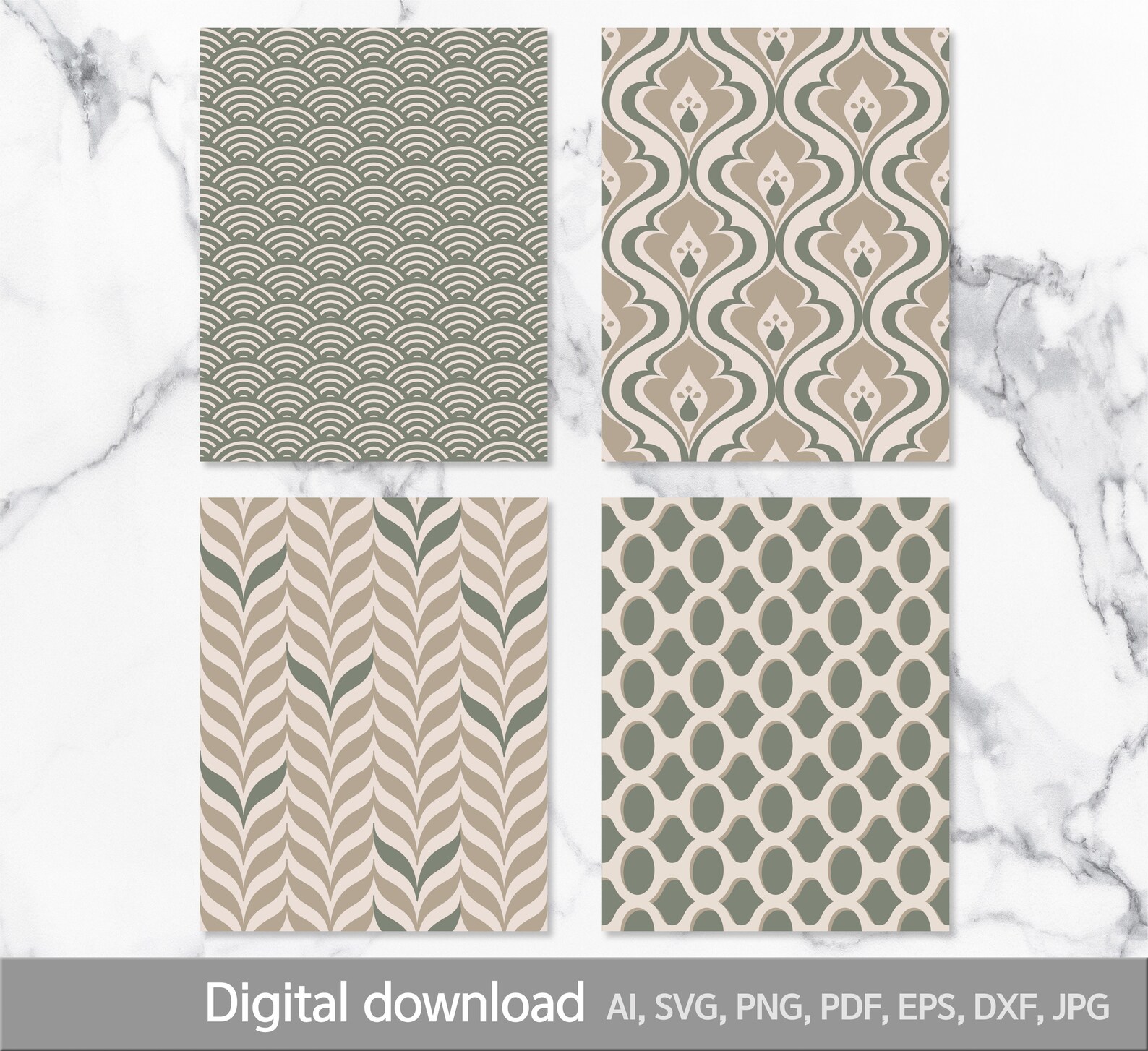 Patterns SVG Bundle, Digital Download, Floral Pattern Svg, Background ...