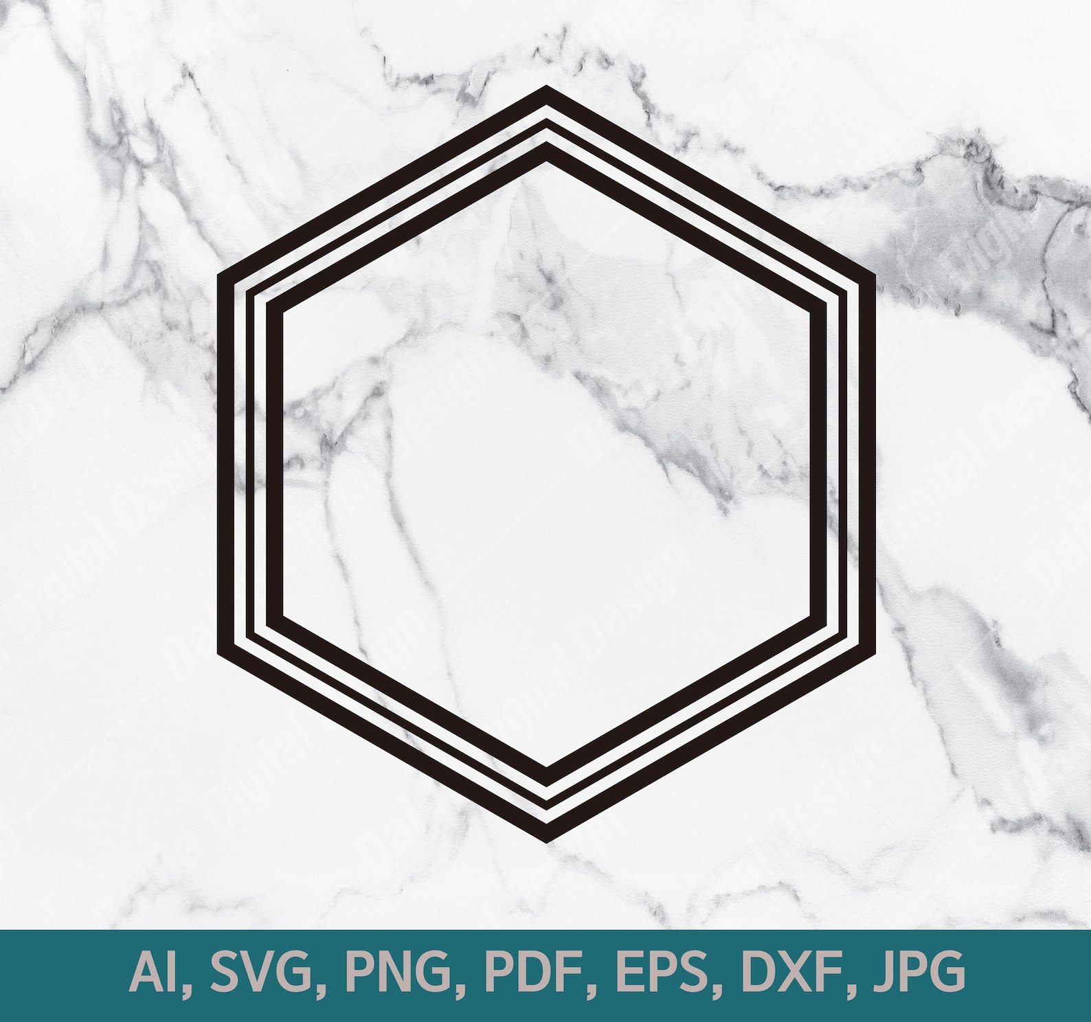 Hexagonal Frame Svg, Digital Download, Hexagonal Print, Square Frame ...