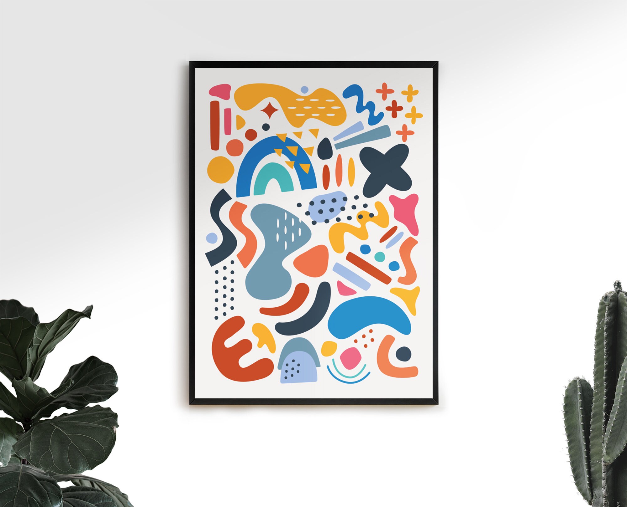 Modern Wall Poster 02, Wall Art Printable, Minimalist Art, Rainbow Art ...