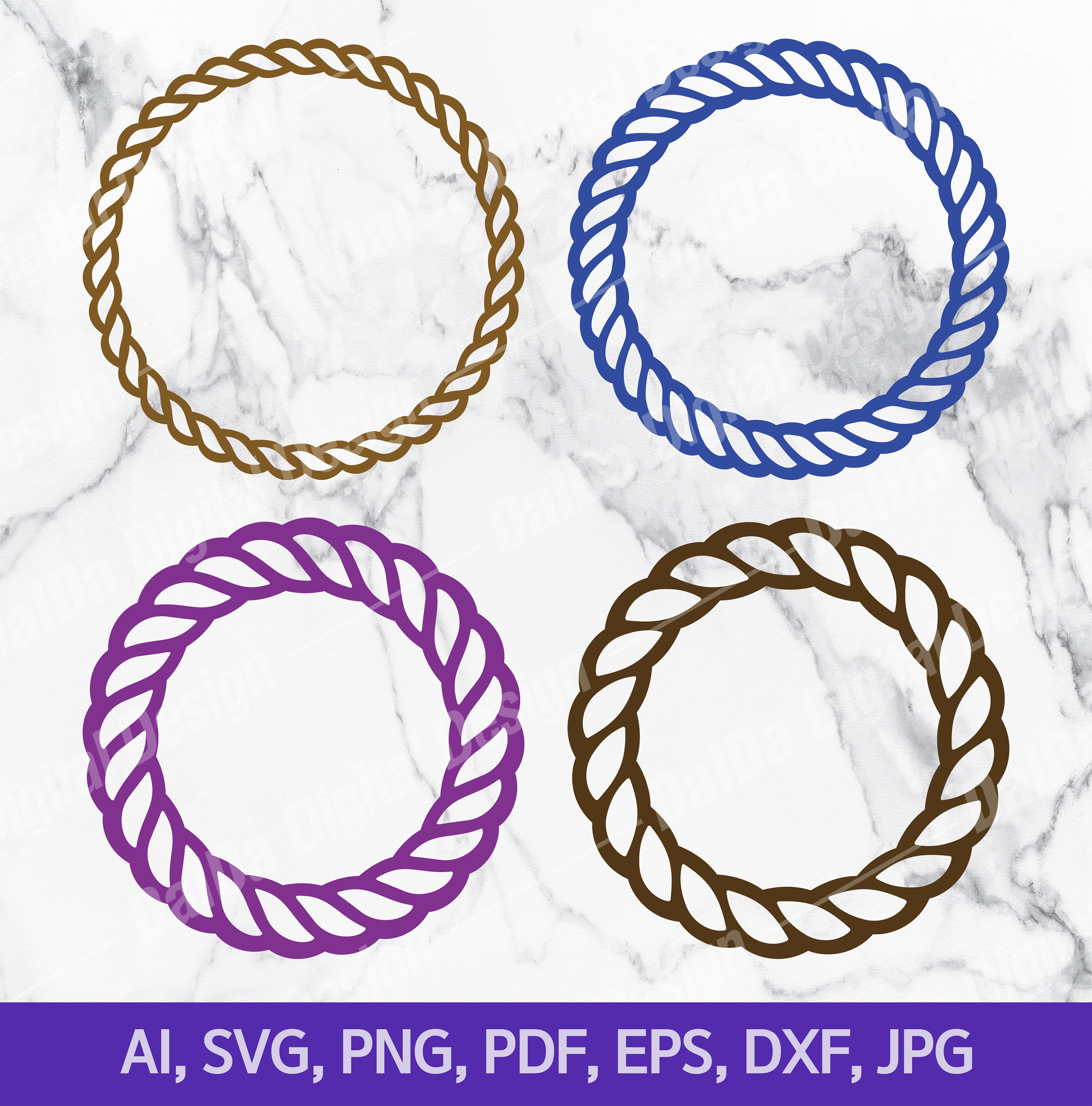 Rope Frame SVG Digital Download Rope Frame Cut File Rope - Etsy
