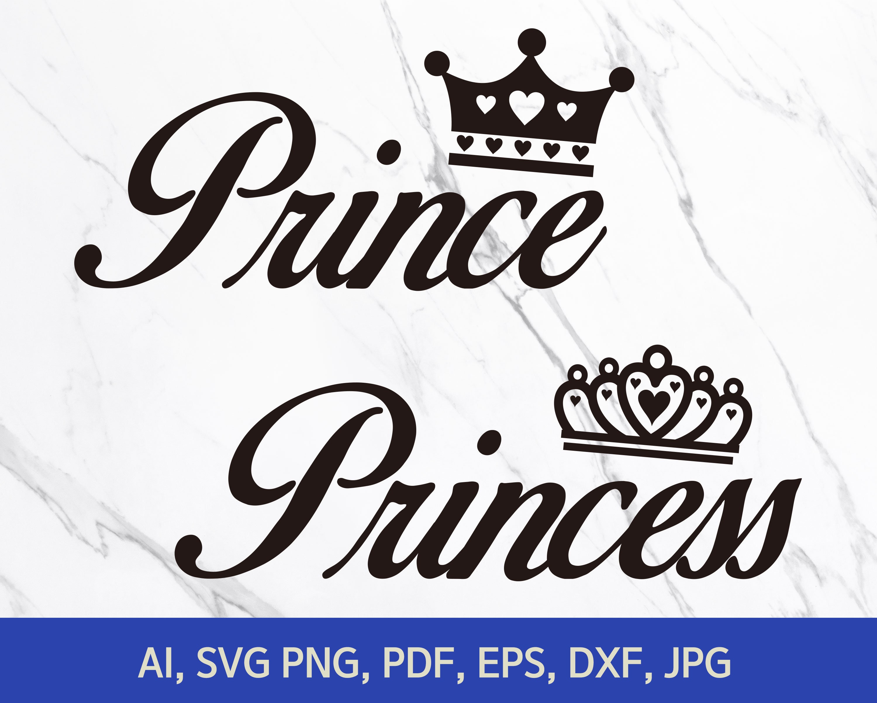 Prince and Princess SVG, Prince SVG, Princess Svg, Crown Svg, for ...