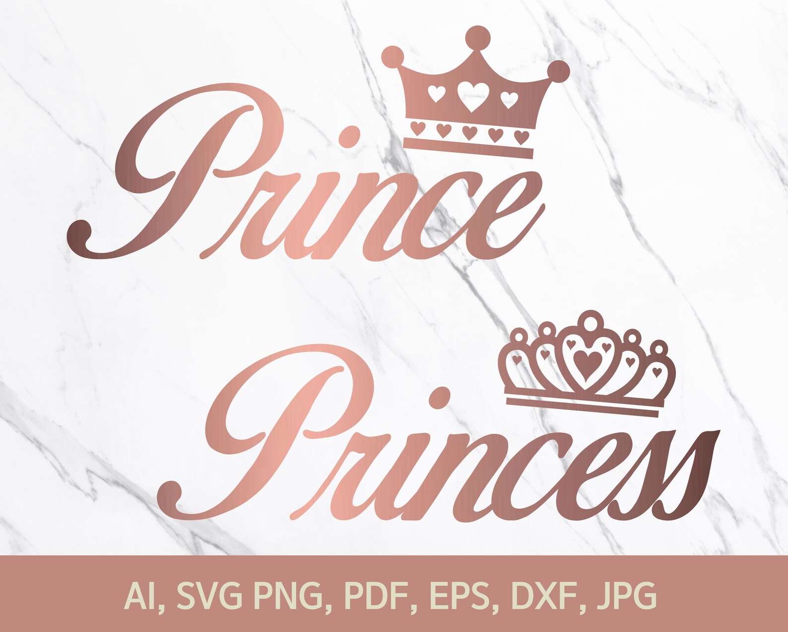 Prince and Princess SVG, Prince SVG, Princess Svg, Crown Svg, for ...