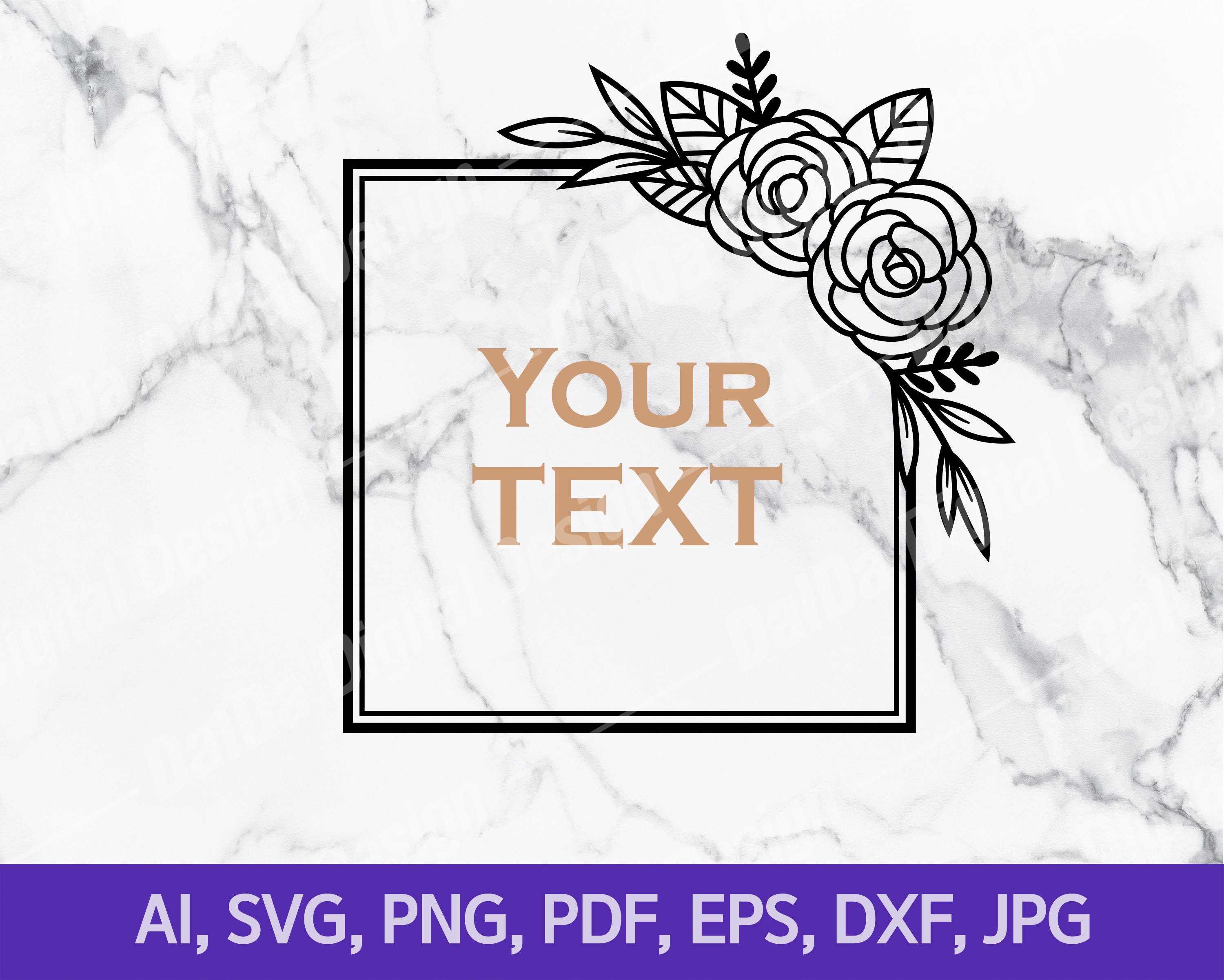Floral Frame SVG, Floral Frame Cut File, Flower Frame Svg,floral Border ...