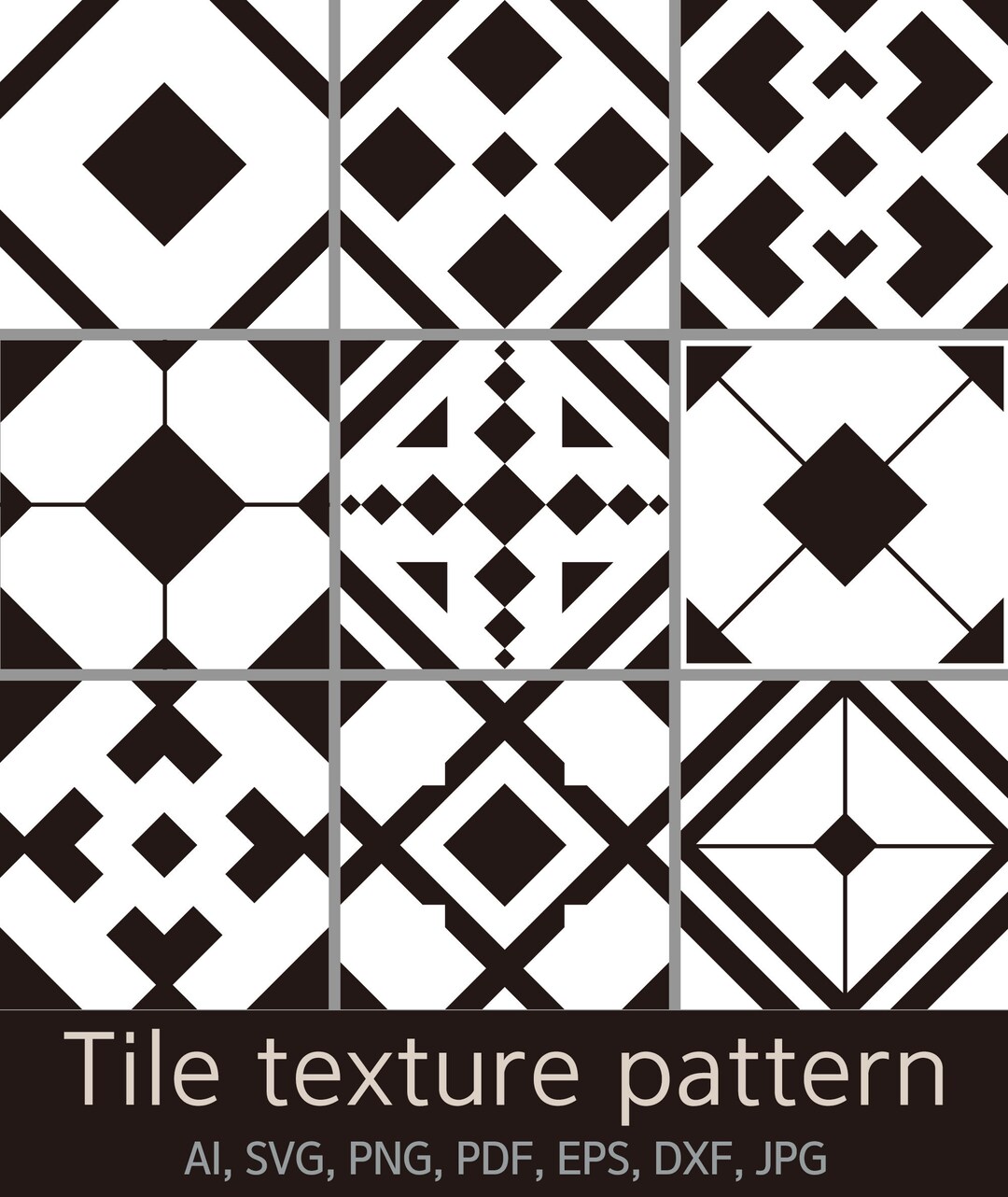 Tile Textured Svg Bundle 6, Digital Download, Vintage Background ...
