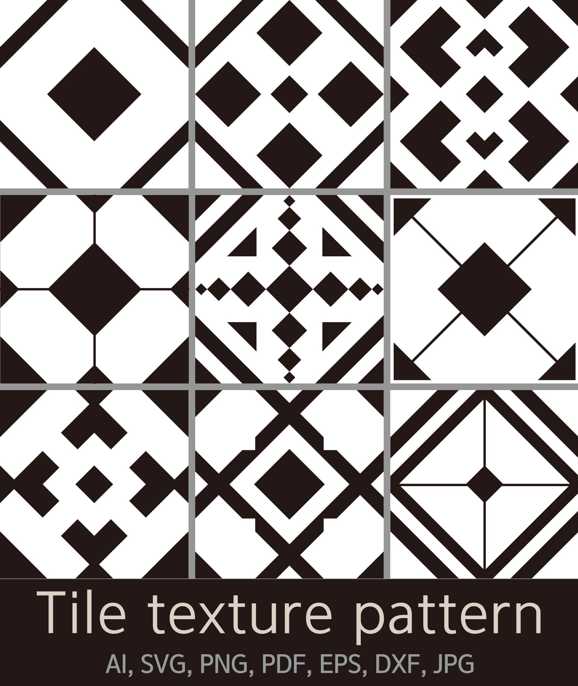 Tile Textured Svg Bundle 6, Digital Download, Vintage Background ...