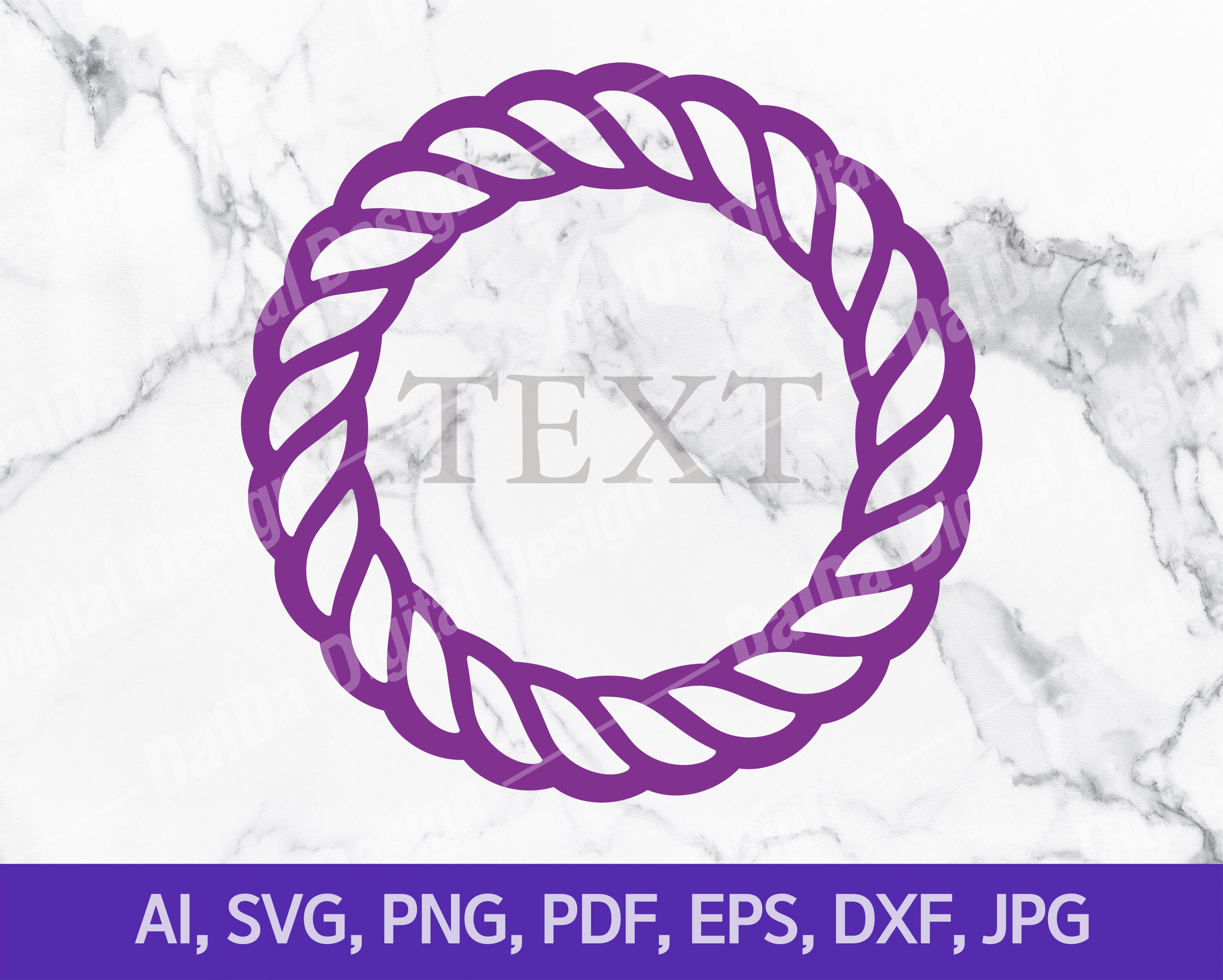 Rope Frame SVG Digital Download Rope Frame Cut File Rope - Etsy