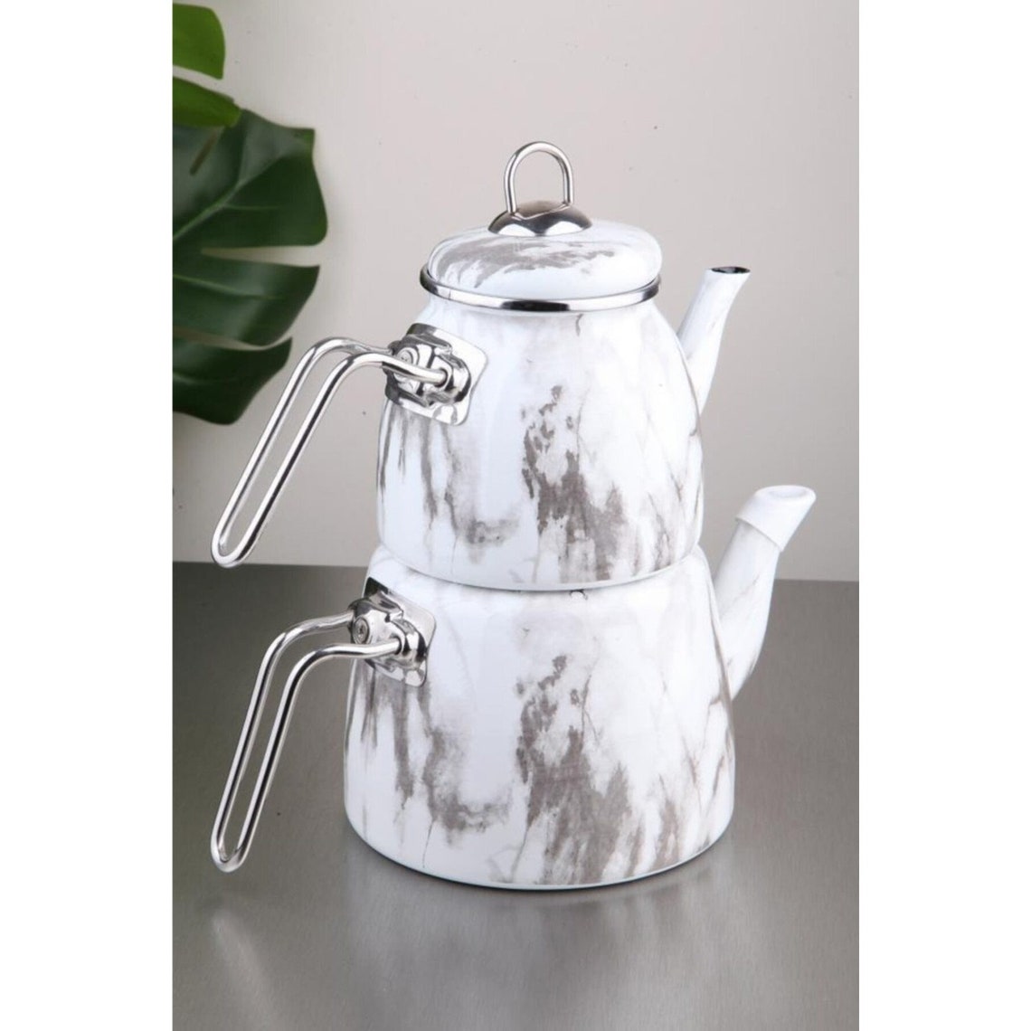 Enamel Teapot Set / Turkish Tea Pot Set Turkish Samovar Tea | Etsy