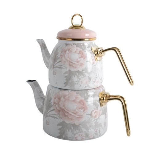 Enamel Teapot Set Turkish Tea Pot Set Tea Kettle for Loose - Etsy