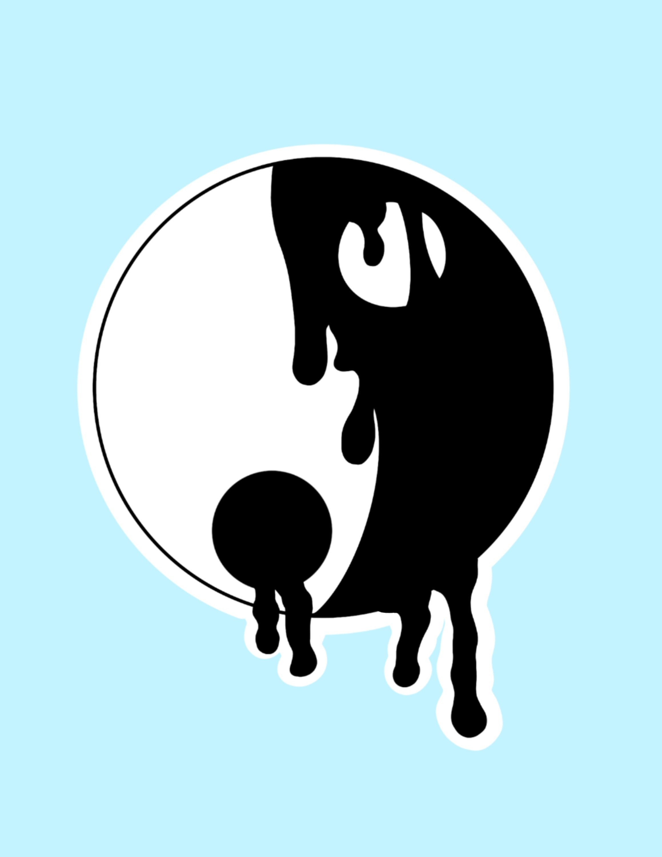 Ying Yang Drip Sticker Waterproof Sticker Sticker for | Etsy