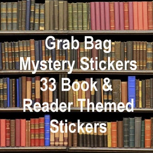 Grab Bag Book Stickers | Bookworm Sticker Pack | Mystery Sticker Bundle ...