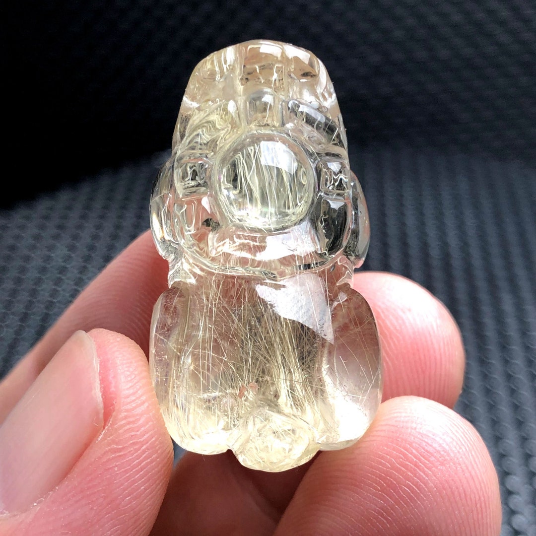 Natural Rutilated Quartz Carving Pixiu貔貅/top Quality Rare Hair - Etsy