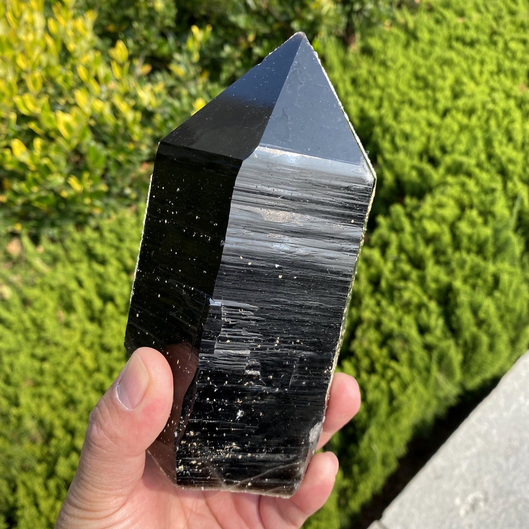 6.69natural Tibetan Large Black Quartz Crystal Point,stunning Extremely ...
