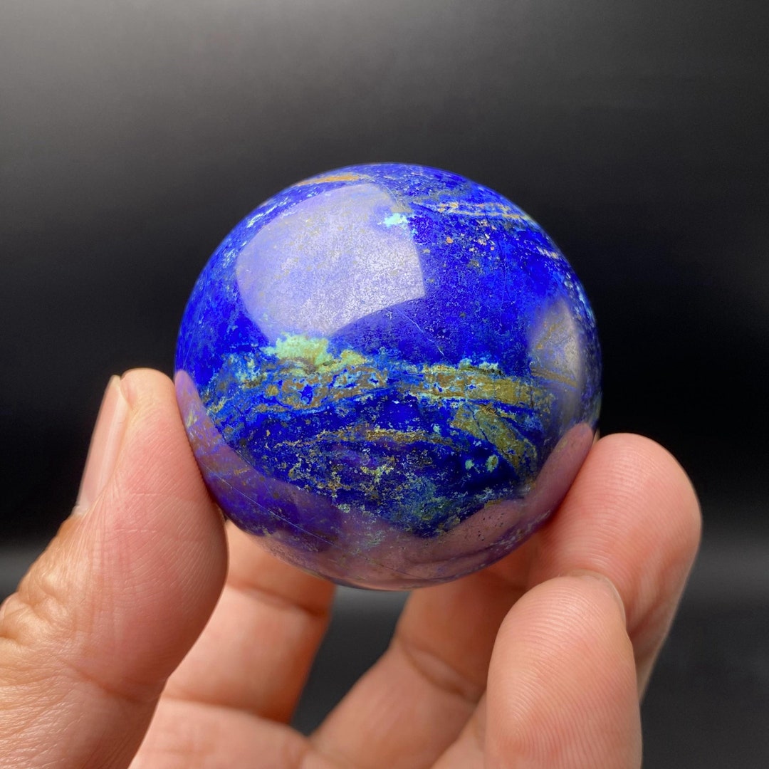 2"natural Blue Azurite Sphere/ball,green Turquoise Inclusions,top ...