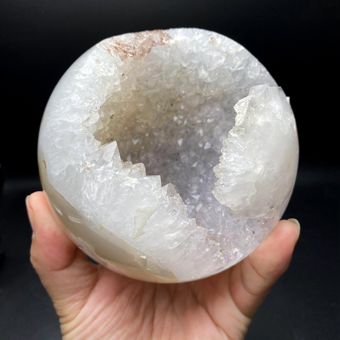 4.52"crystal Agate Druzy Sphere/polished Agate Crystal Ball/natural ...