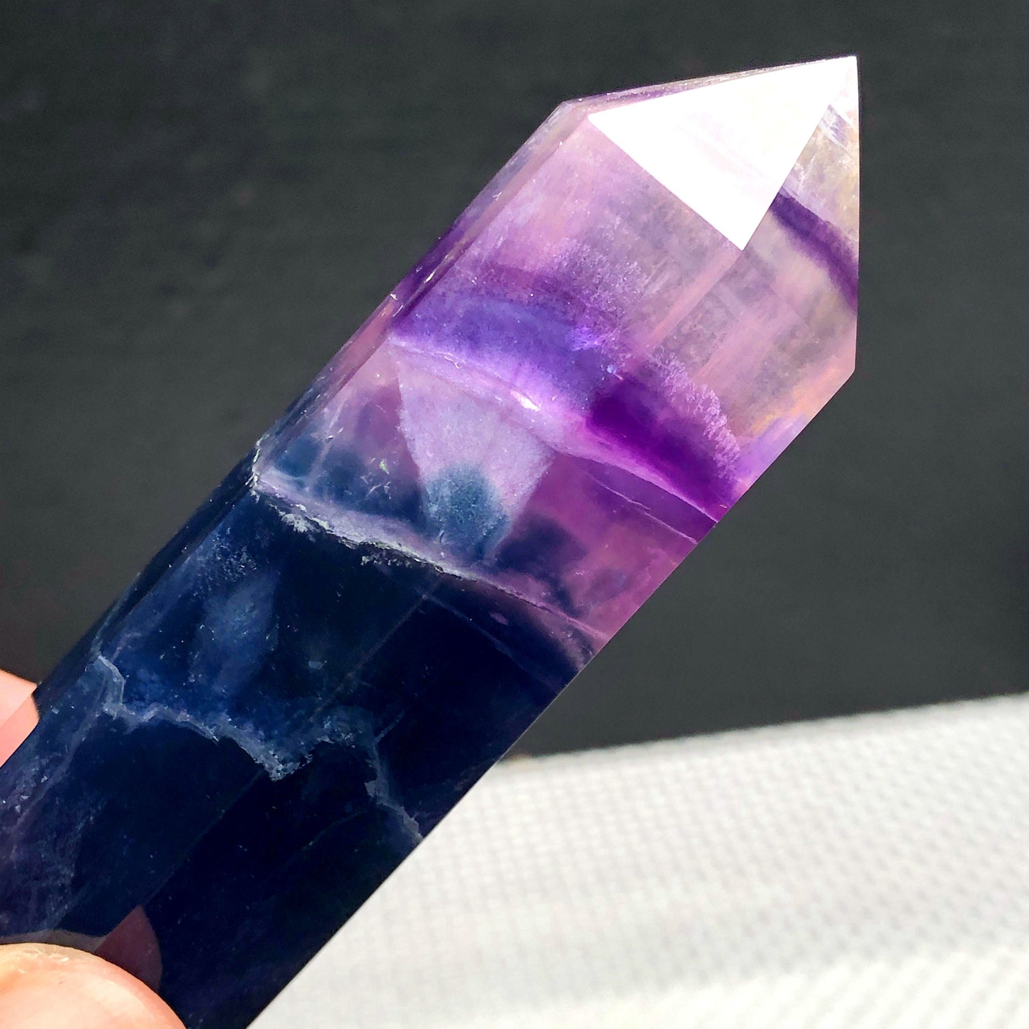 Stunning Rare Natural Rainbow Fluorite Double Terminated | Etsy