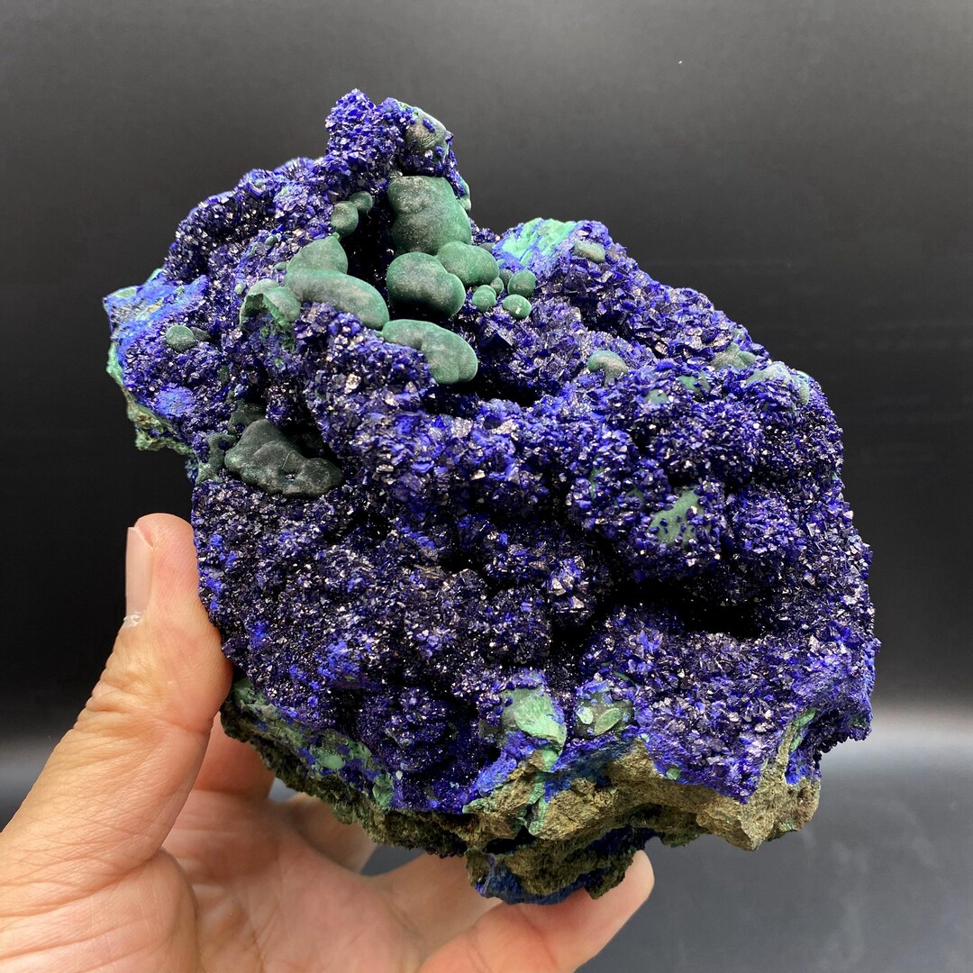 4.7LB Nautral Great Azurite Malachite Spherality Mineral Specimen,top ...