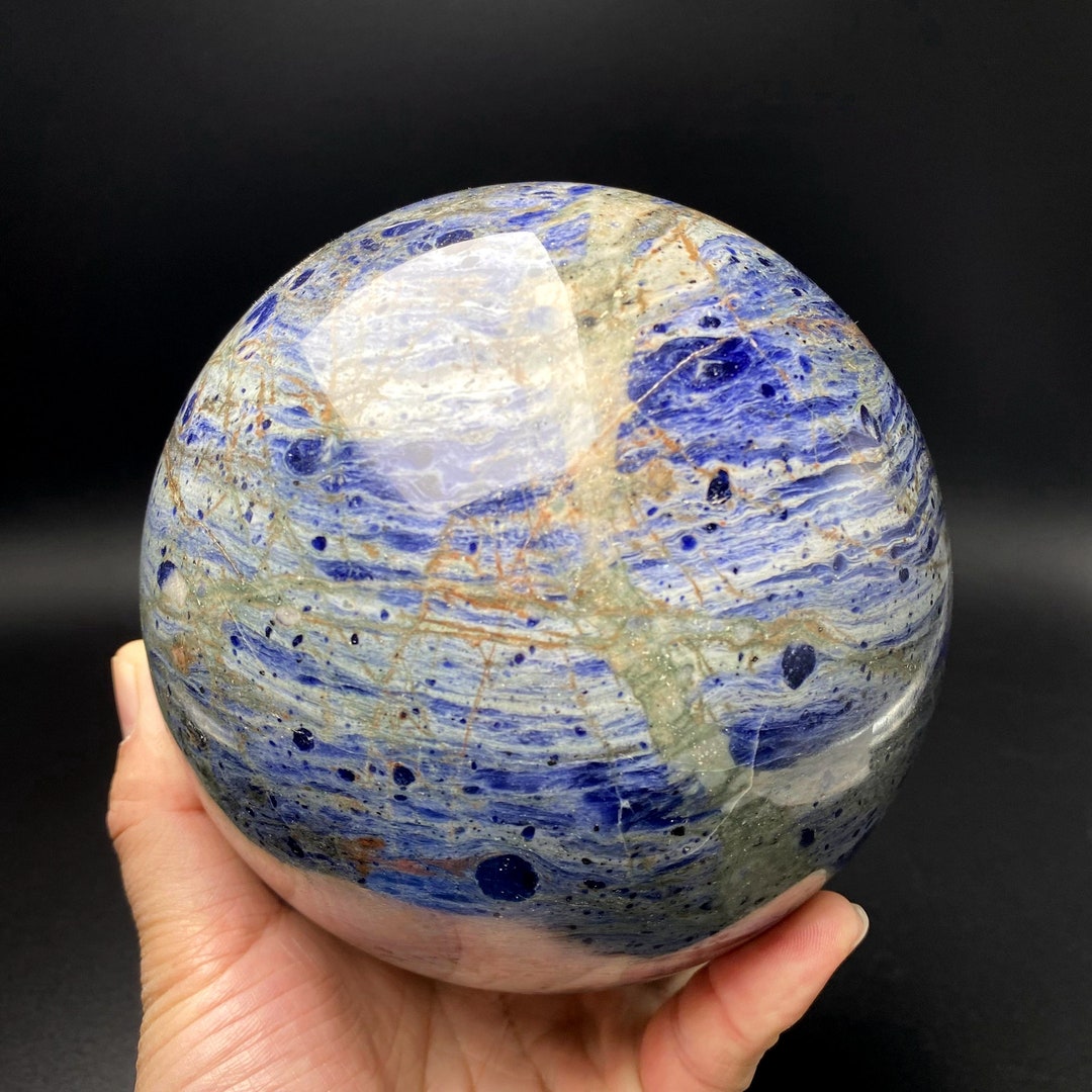 5.5"natural Large Blue Veins Stone Sphere Genuine Natural Sodalite Ball ...