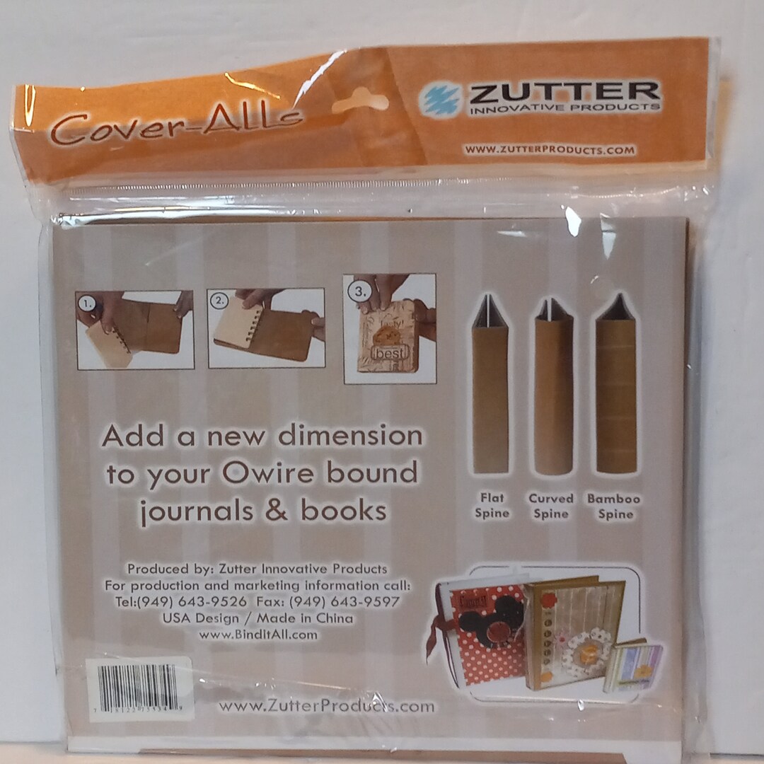 Zutter 7.5x5 Bamboo Spine Cover All for 1 Diameter Owire, Kraft Cover ...