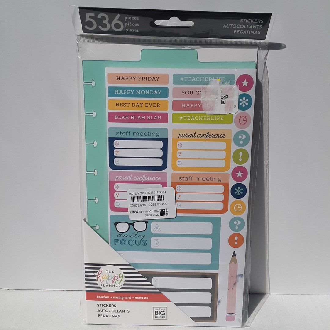 Me and My Big Ideas the Happy Planner 536 Teacher Stickers, Journal ...