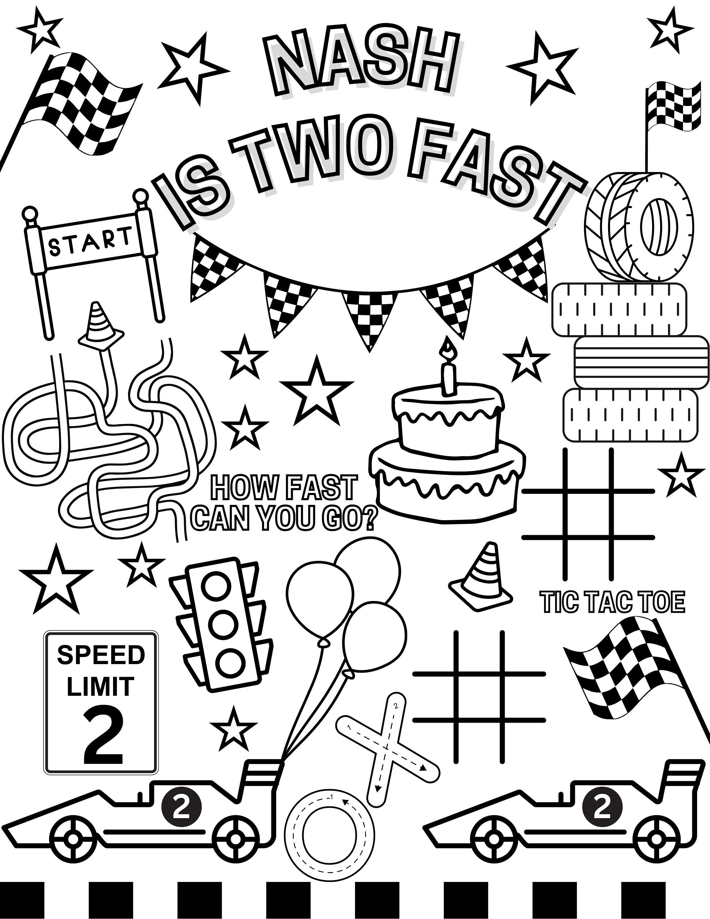 TWO FAST | Coloring Pages | Digital Download - Etsy