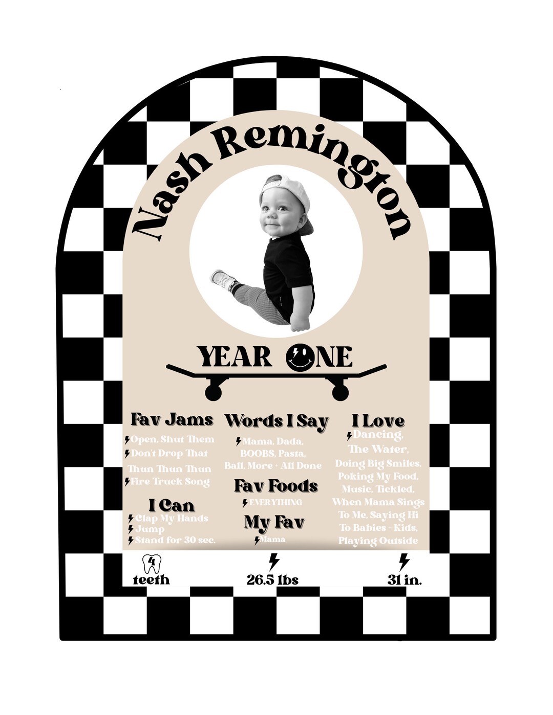 One Rad Dude | 1st Birthday Milestone | Boy First Birthday | Rad Dude ...