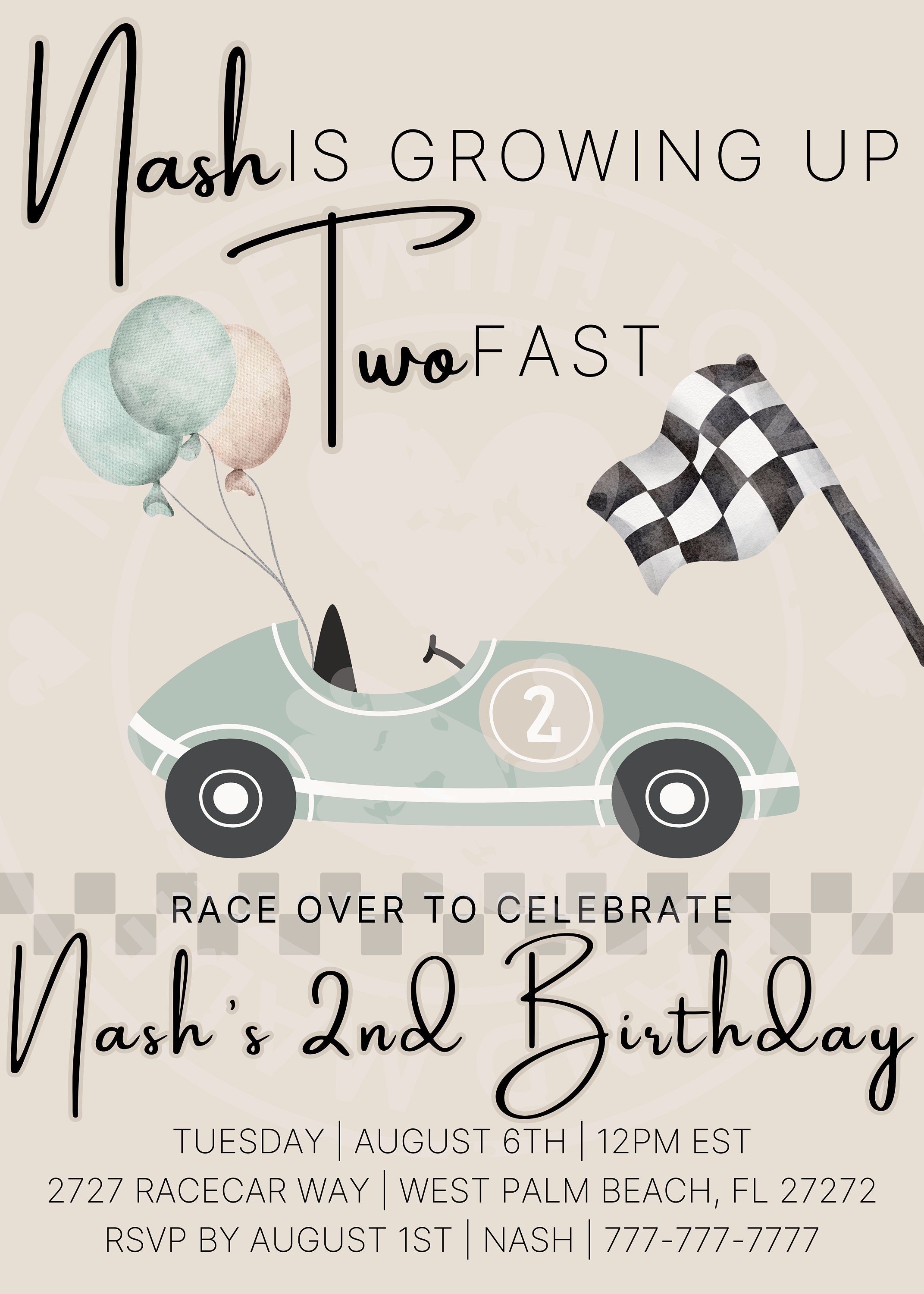 TWO FAST | Birthday Invitations | Digital Download - Etsy