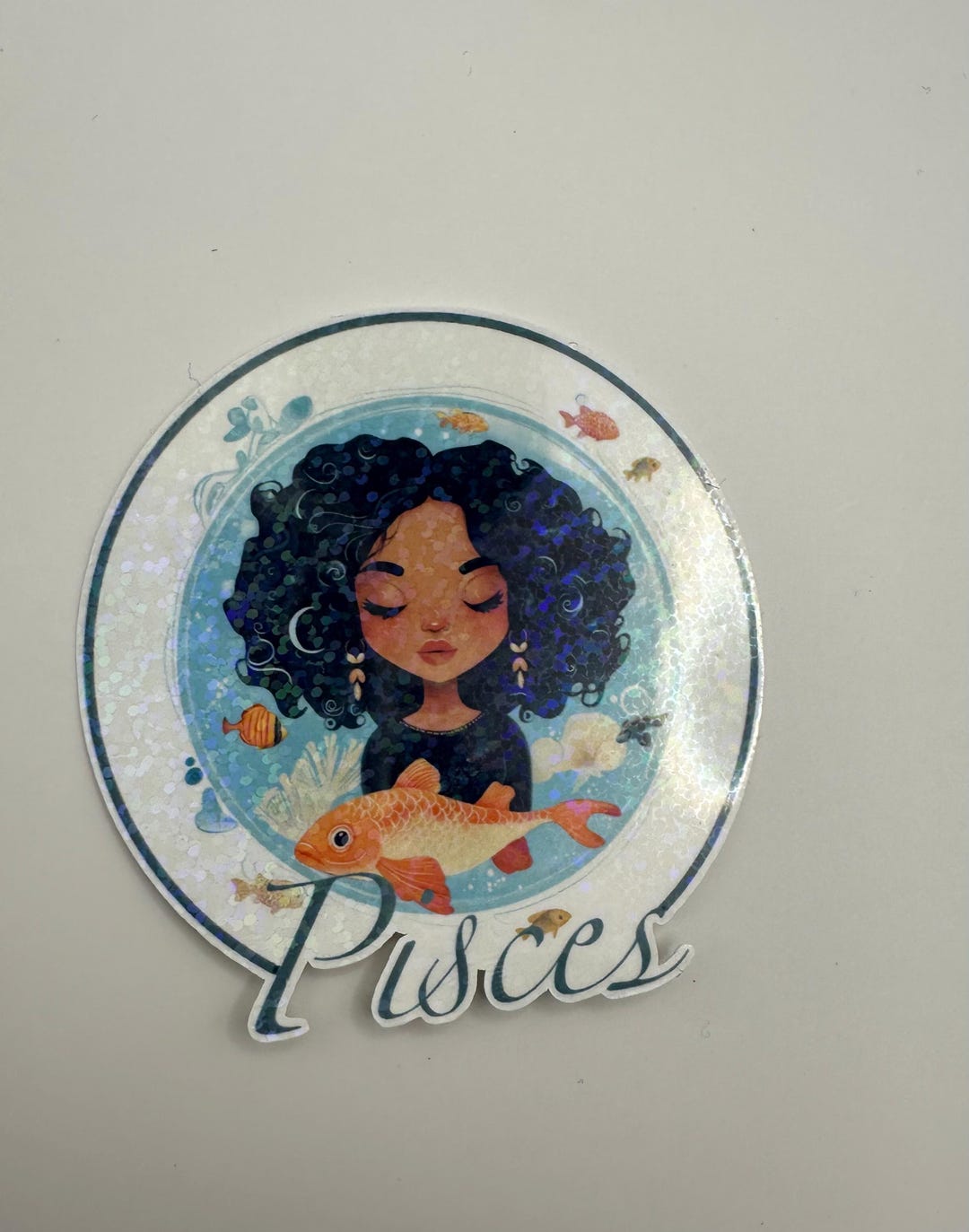 Pisces Holographic Die Cut Water Resistant Vinyl Water Bottle Laptop ...