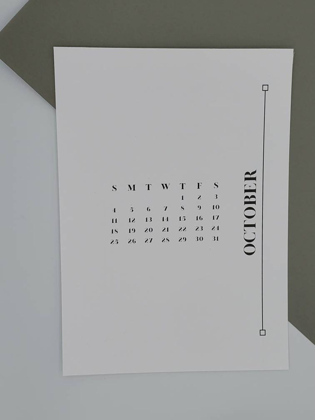 October Minimalist Calendar With SMART Goals, Cardstock - Etsy