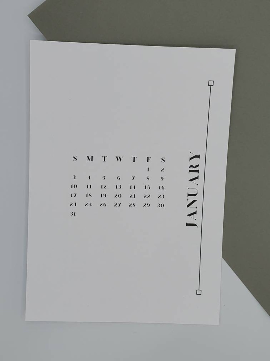 January Minimalist Calendar With Self-care Goals, Cardstock - Etsy