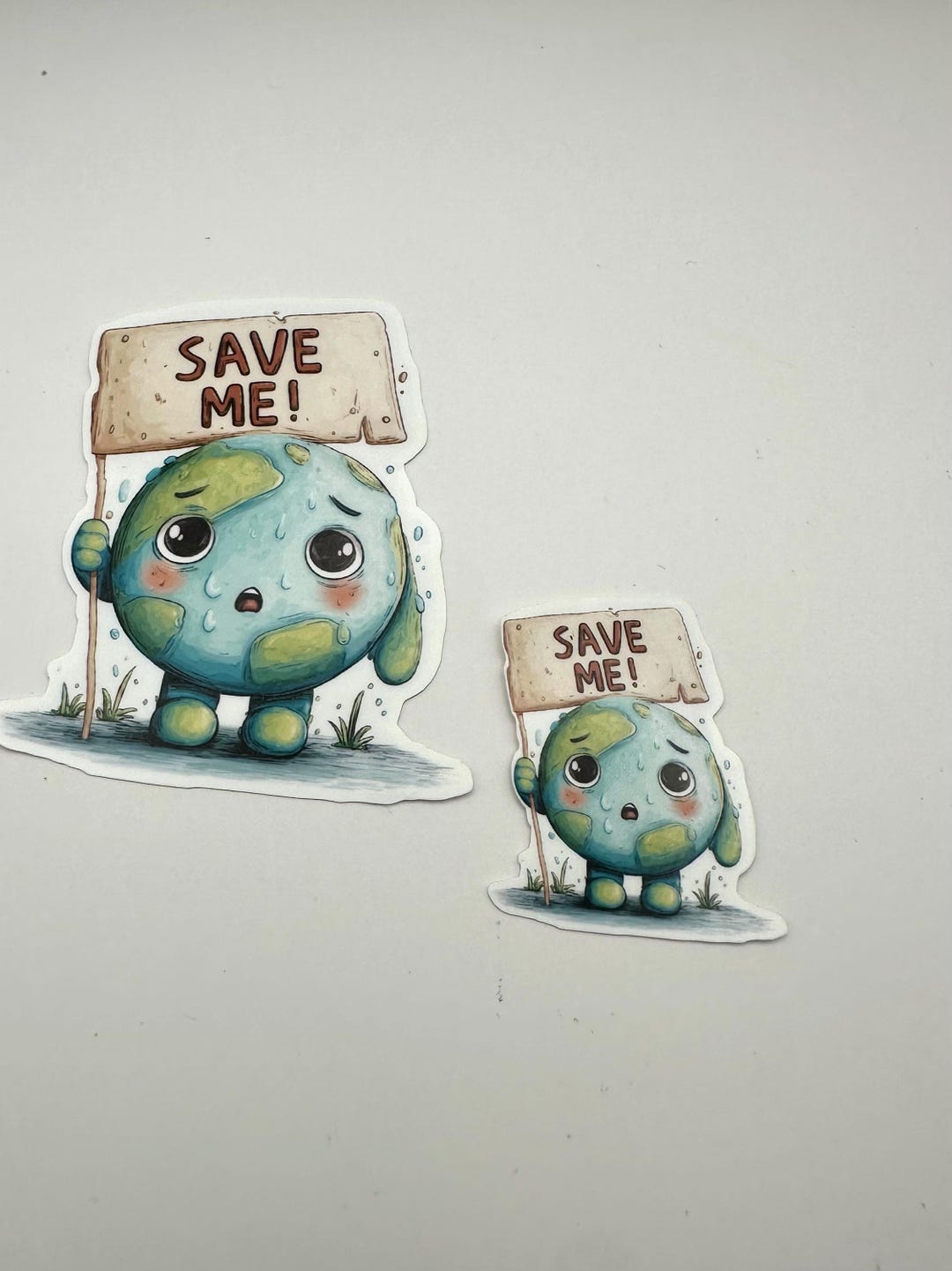 Global Warming Planet Earth Save Me Die Cut Water Resistant Vinyl Water ...