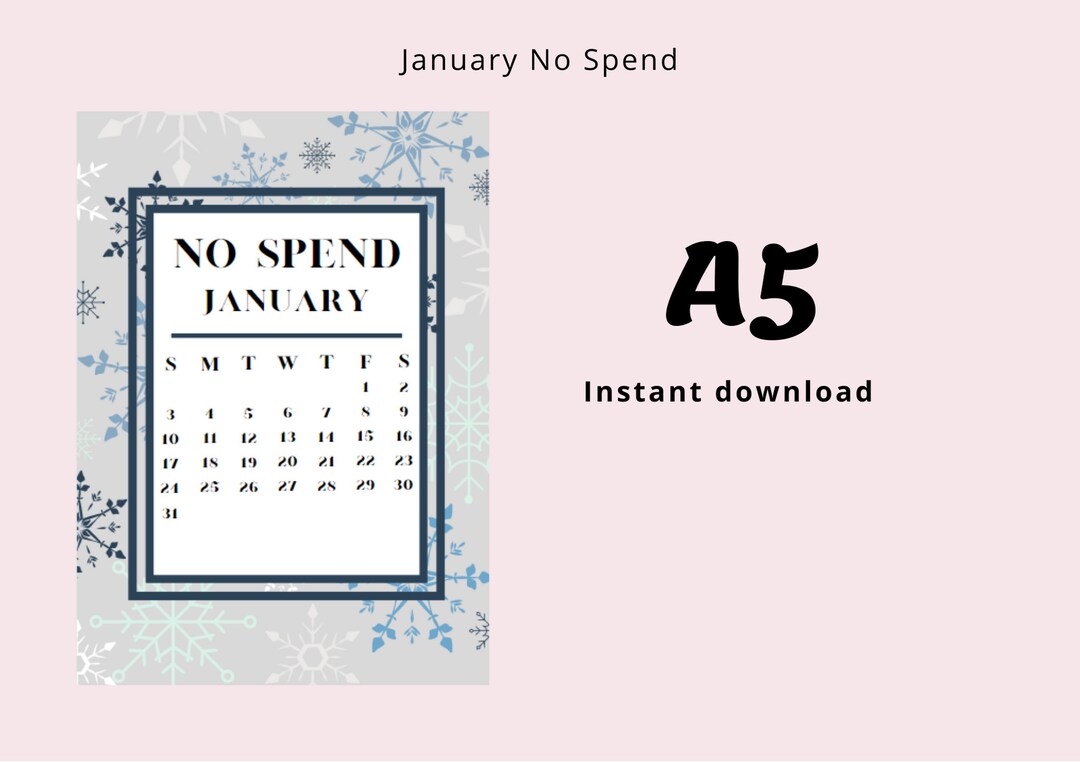 January 2021 No Spend Tracker A5 Instant Download - Etsy