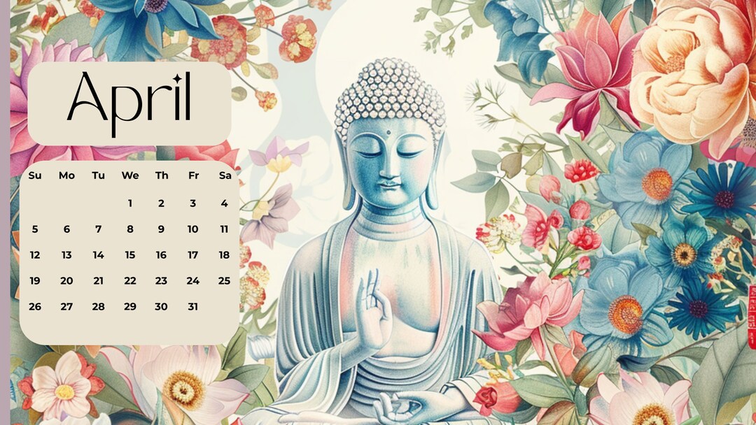 Tranquil Peace Desktop Tablet Wallpaper Set | Buddha With Flowers and ...