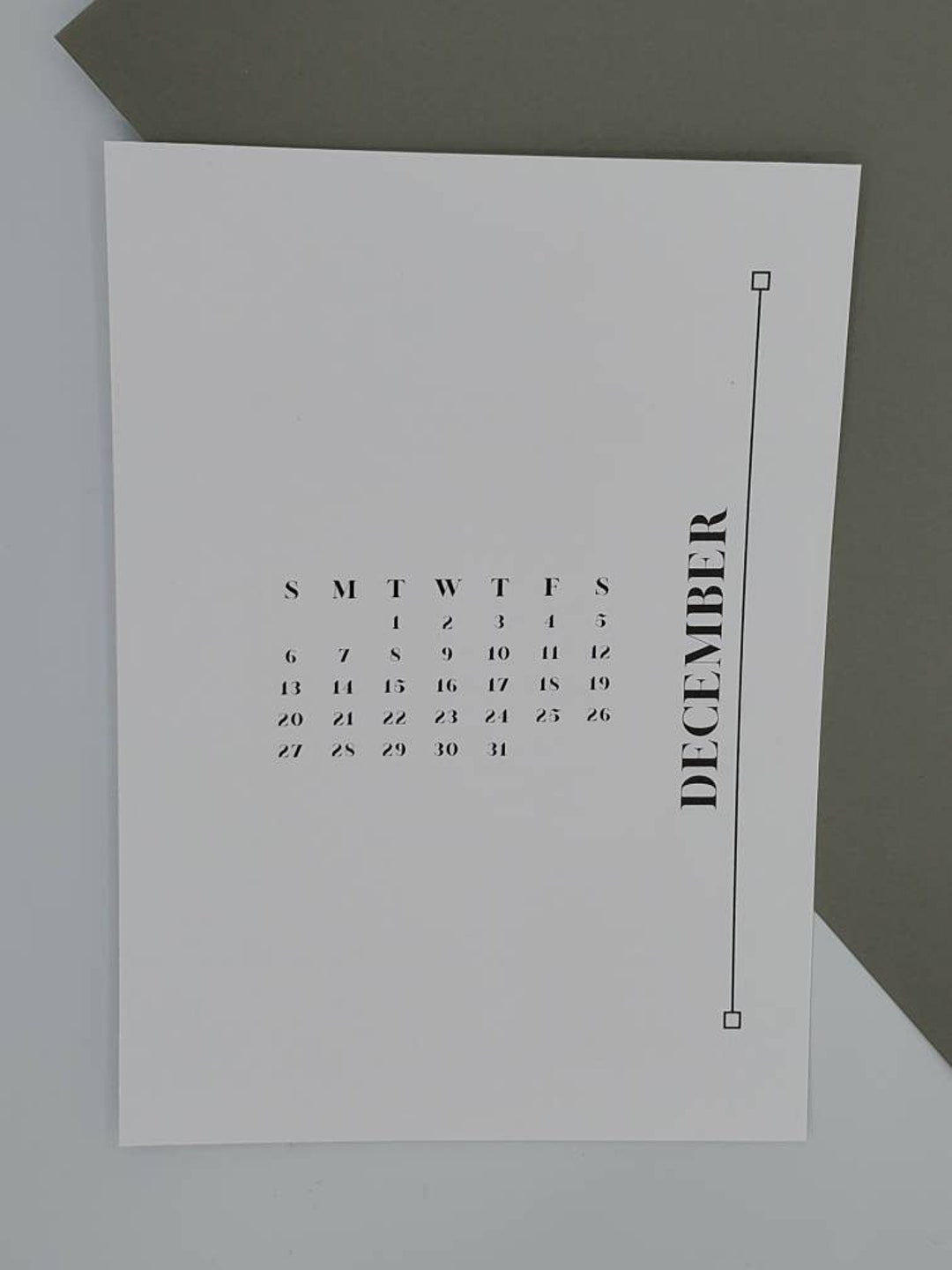 December Minimalist Calendar With SMART Goals, Cardstock - Etsy