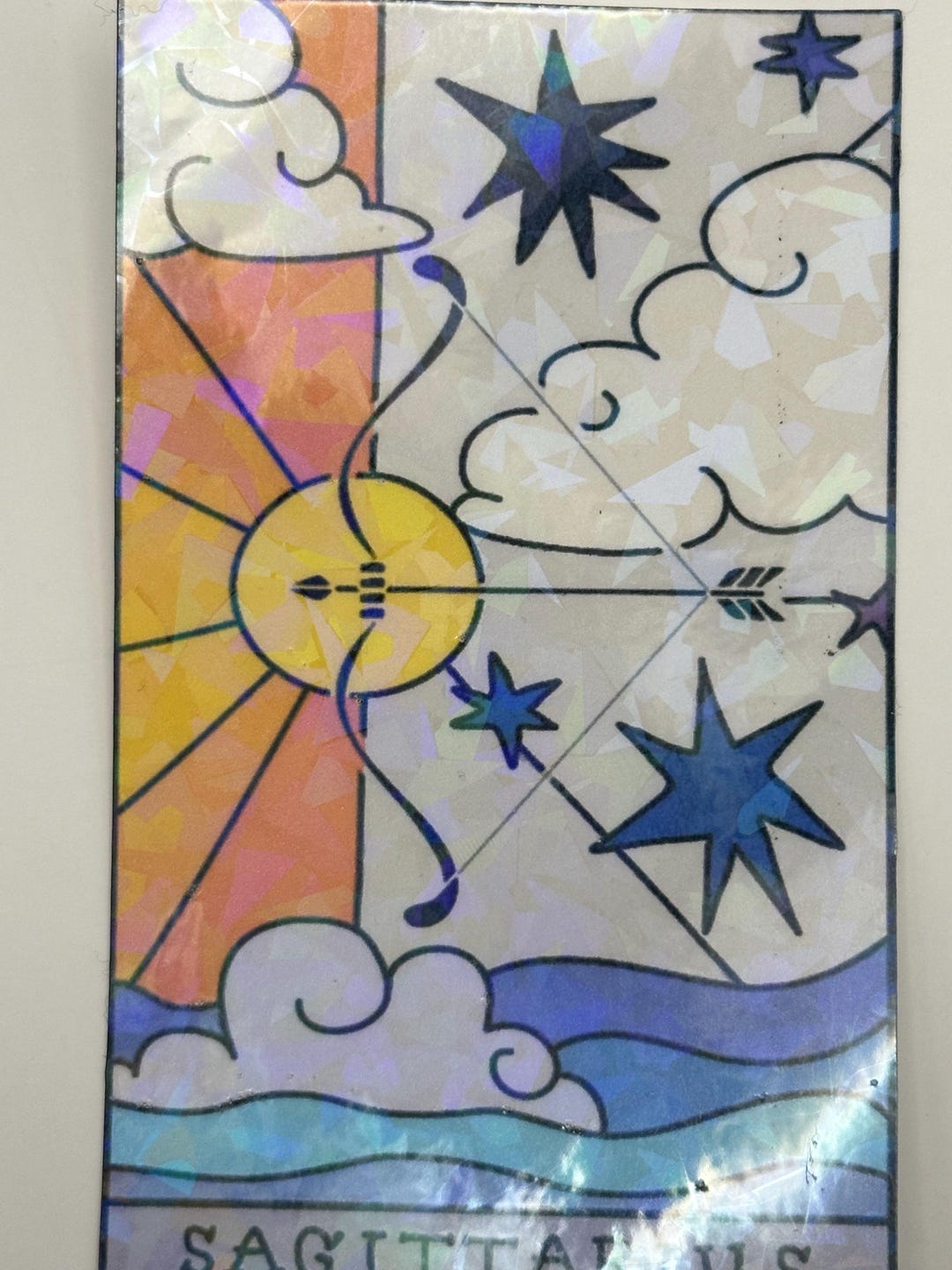 Sagittarius Tarot Card Holographic Die Cut Water Resistant Vinyl Water ...