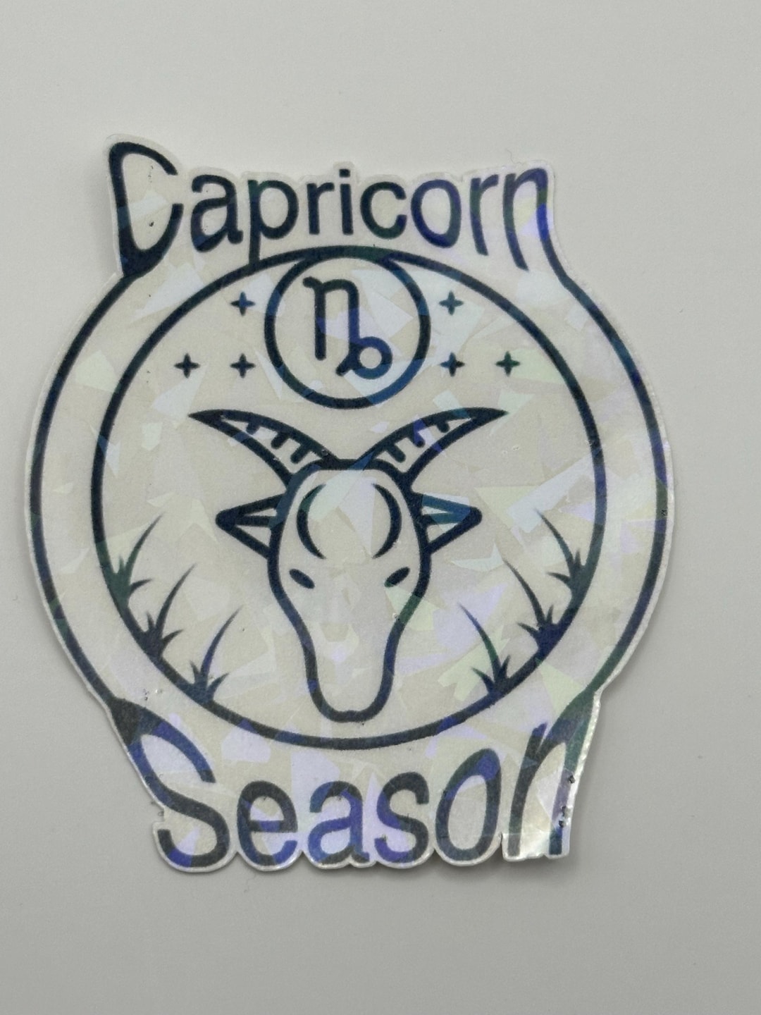 Capricorn Logo Holographic Die Cut Water Resistant Vinyl Water Bottle ...