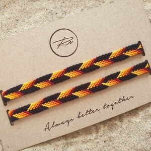 Black Orange Yellow Friendship Bracelet, Macrame Bracelet, Fenechki ...